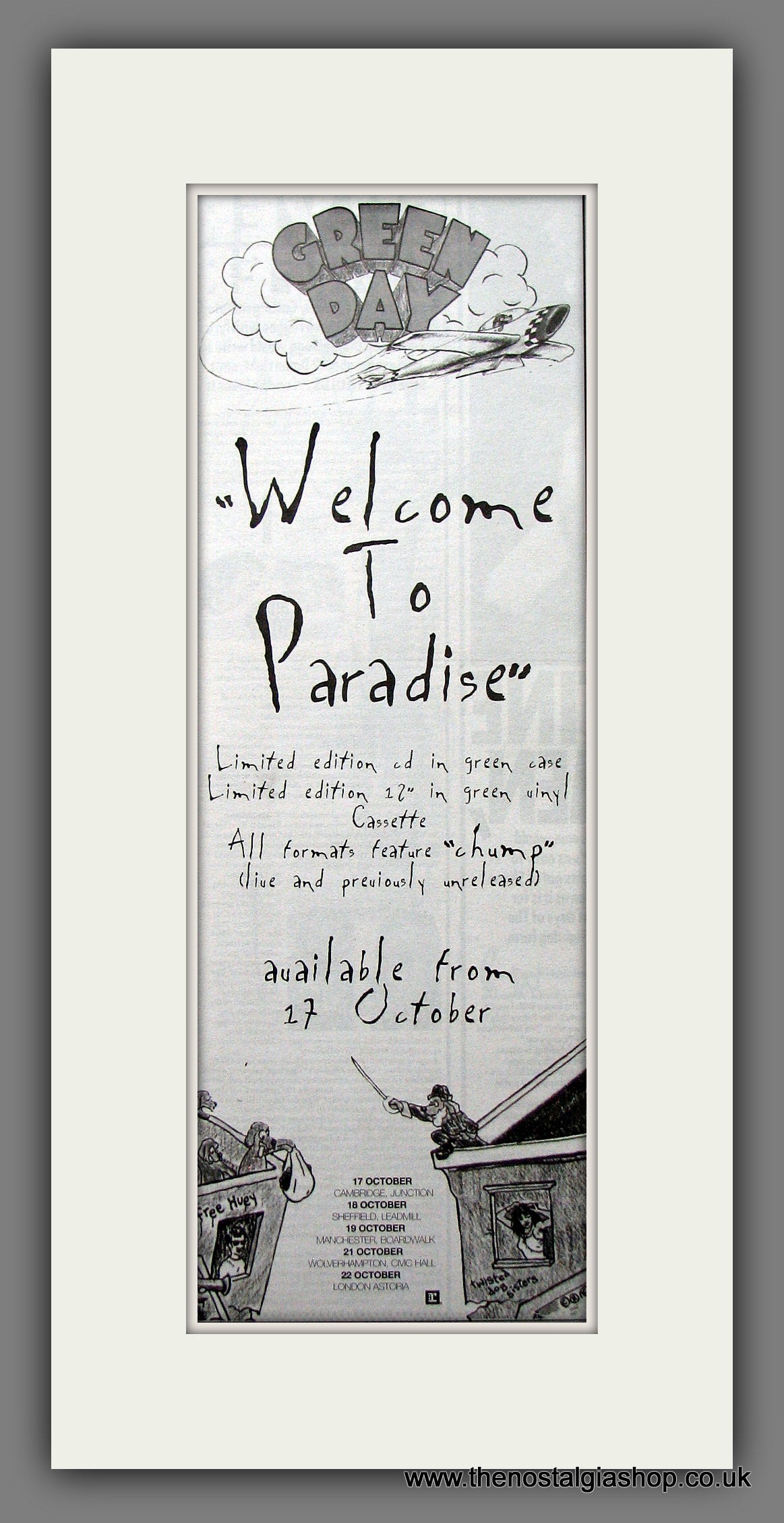 Green Day Welcome To Paradise. Original Advert 1994 (ref AD200294 ...