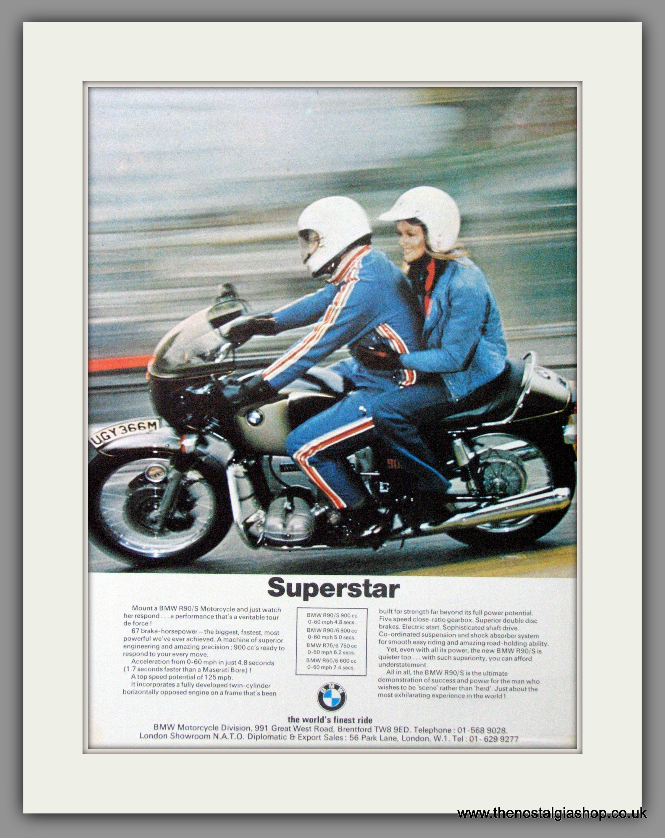 BMW R90/S Motorcycle. Original advert (ref AD1217) – The Nostalgia Shop