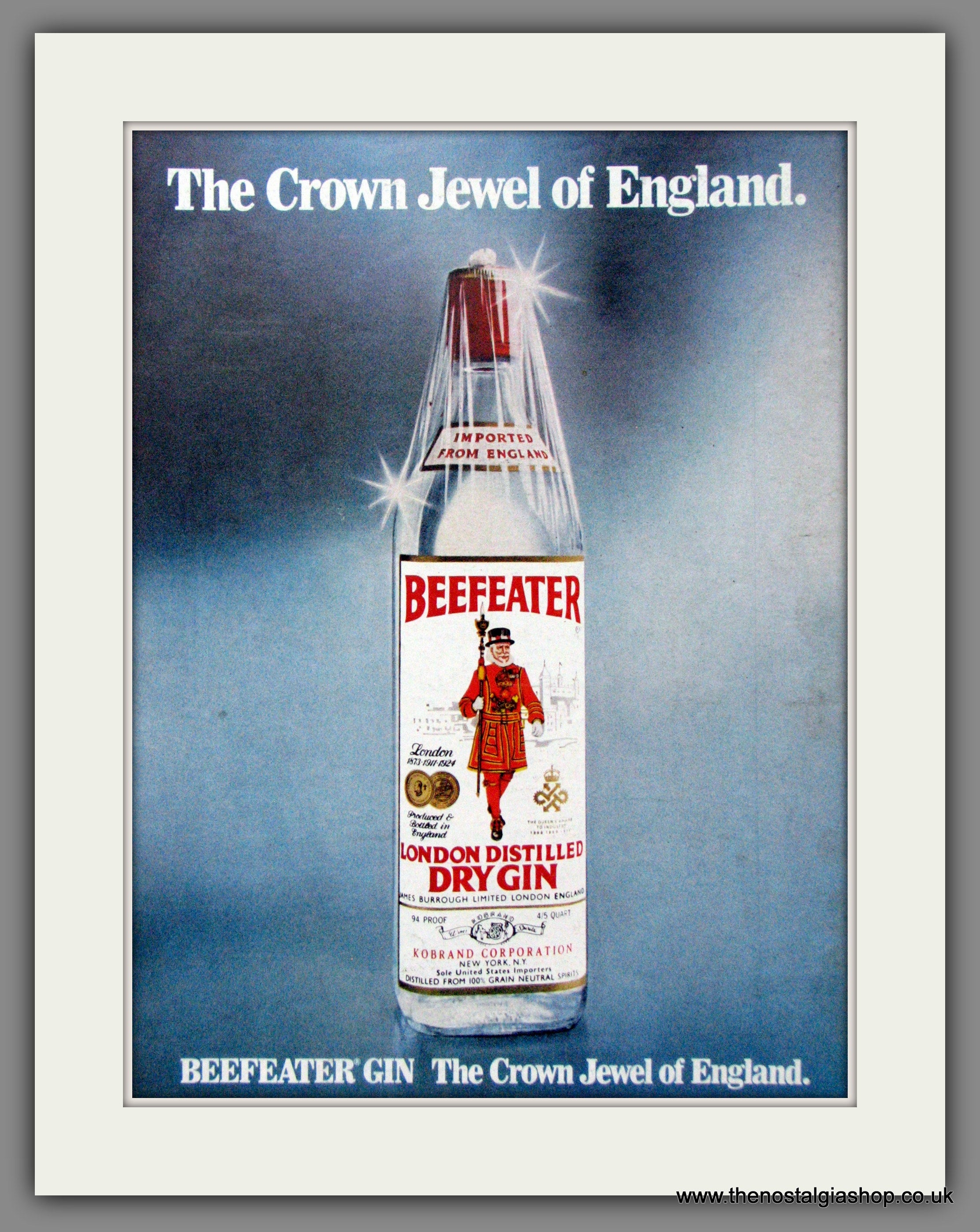 Beefeater Gin. The Crown Jewel Of England. Original Advert 1979 (ref A ...