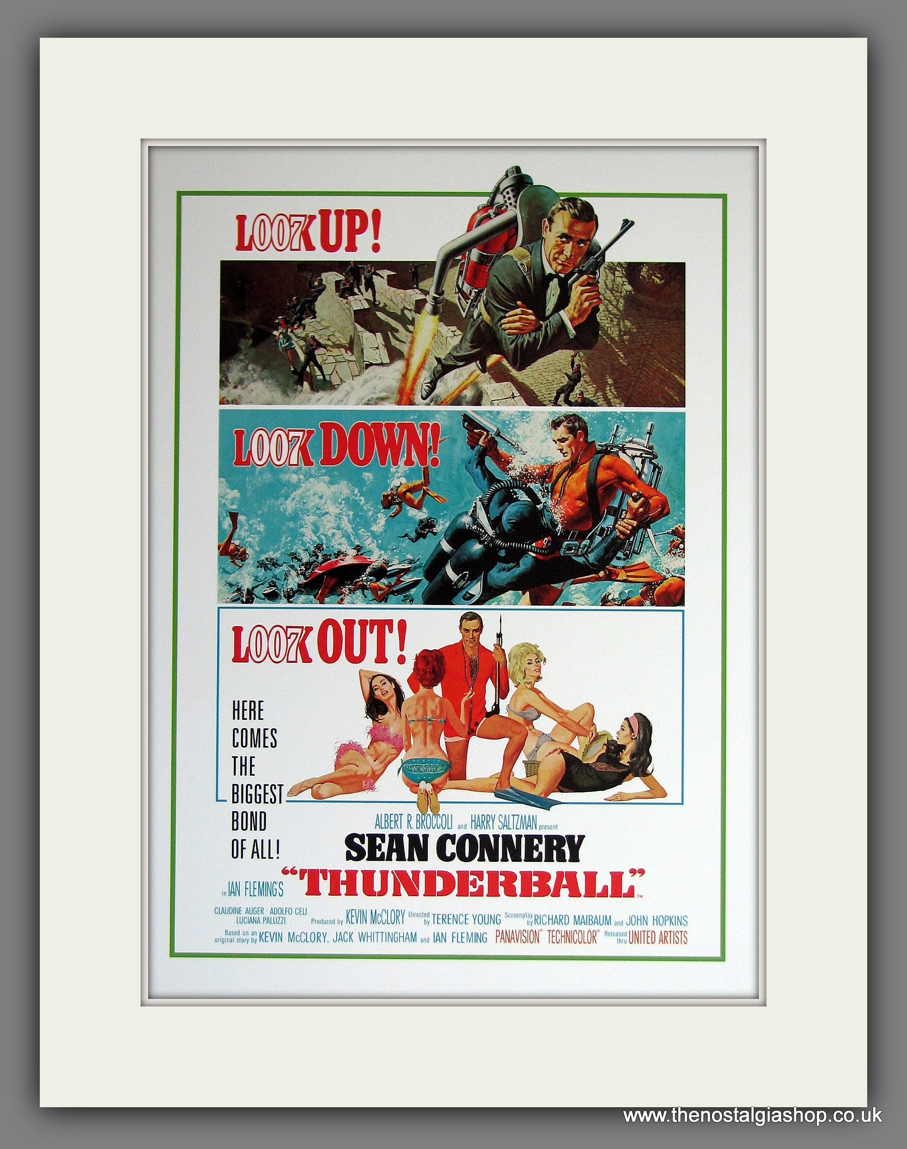 James Bond. Thunderball. Sean Connery. Reproduction Mounted Advert ...