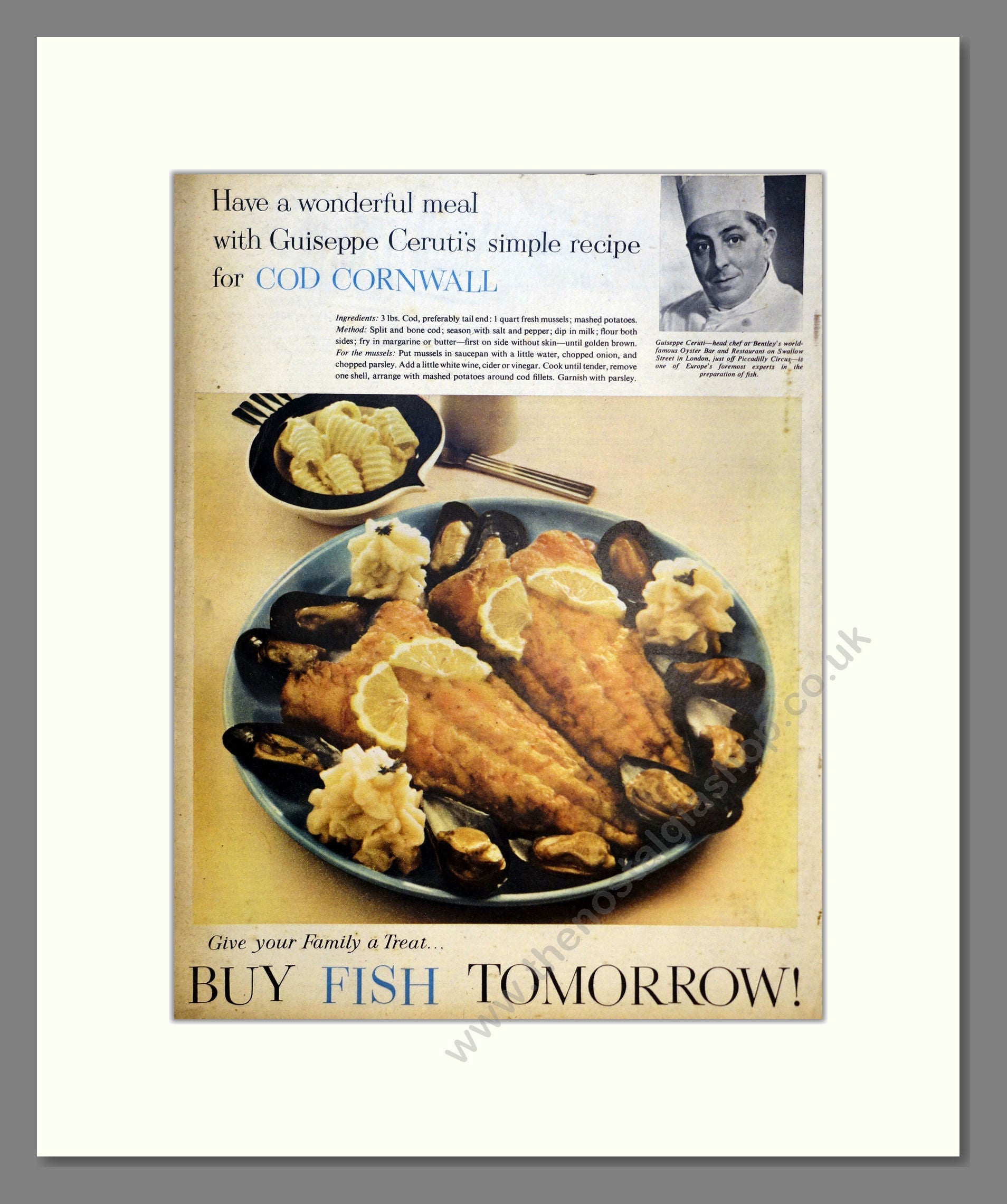 Fish - Cod Cornwall. Vintage Advert 1956 (ref AD301472) – The Nostalgia ...