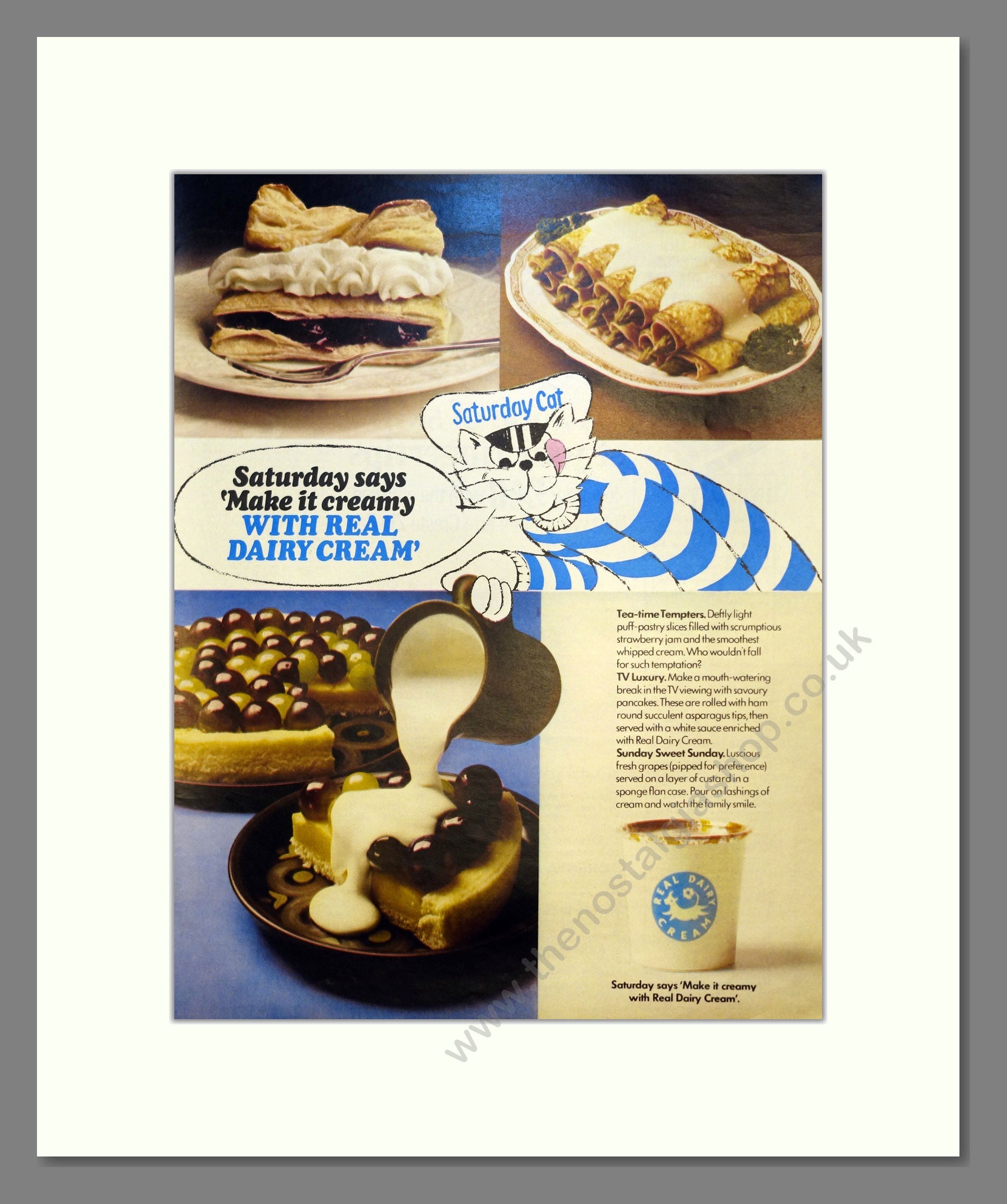 Saturday Cat Cream. Vintage Advert 1973 (ref AD301498) – The Nostalgia Shop