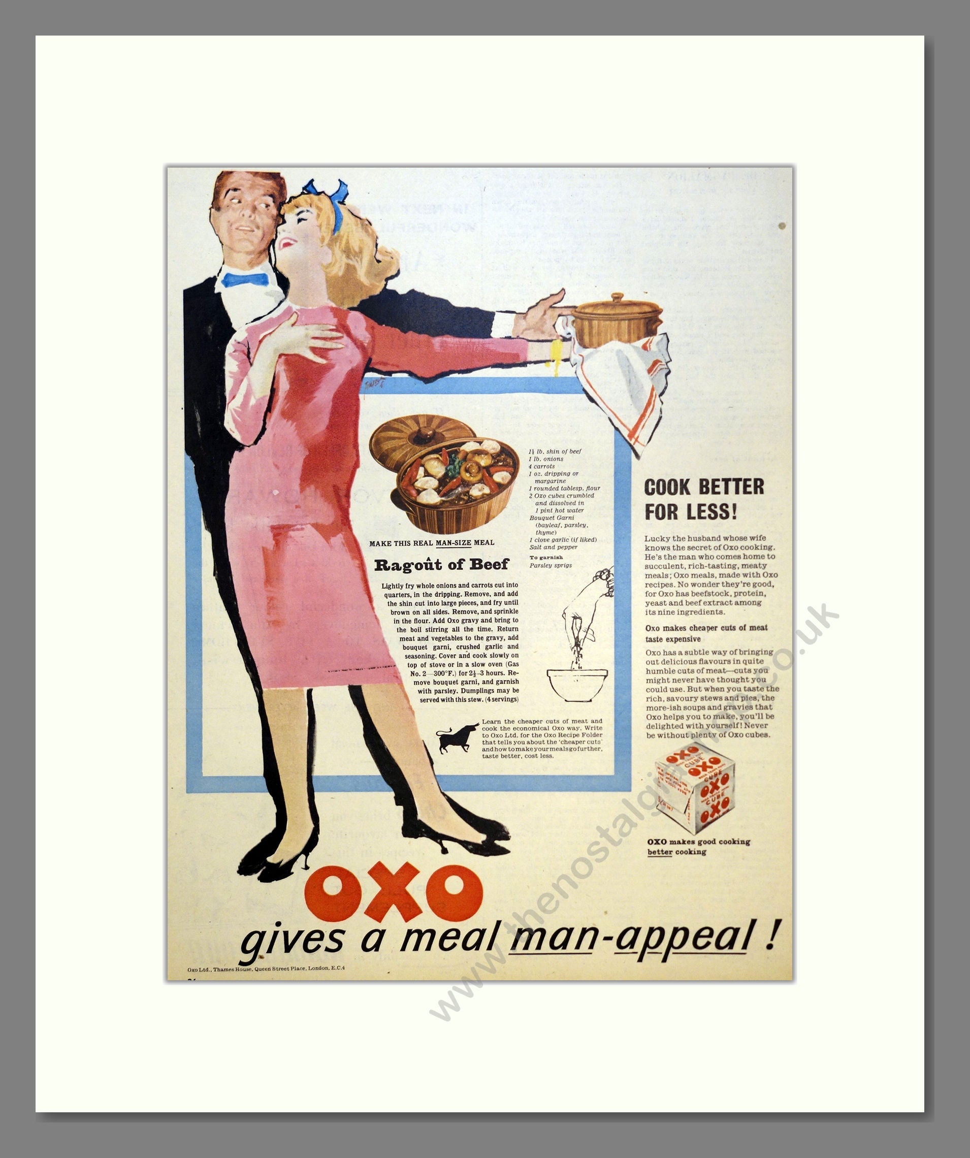 OXO. Vintage Advert 1959 (ref AD301617) – The Nostalgia Shop