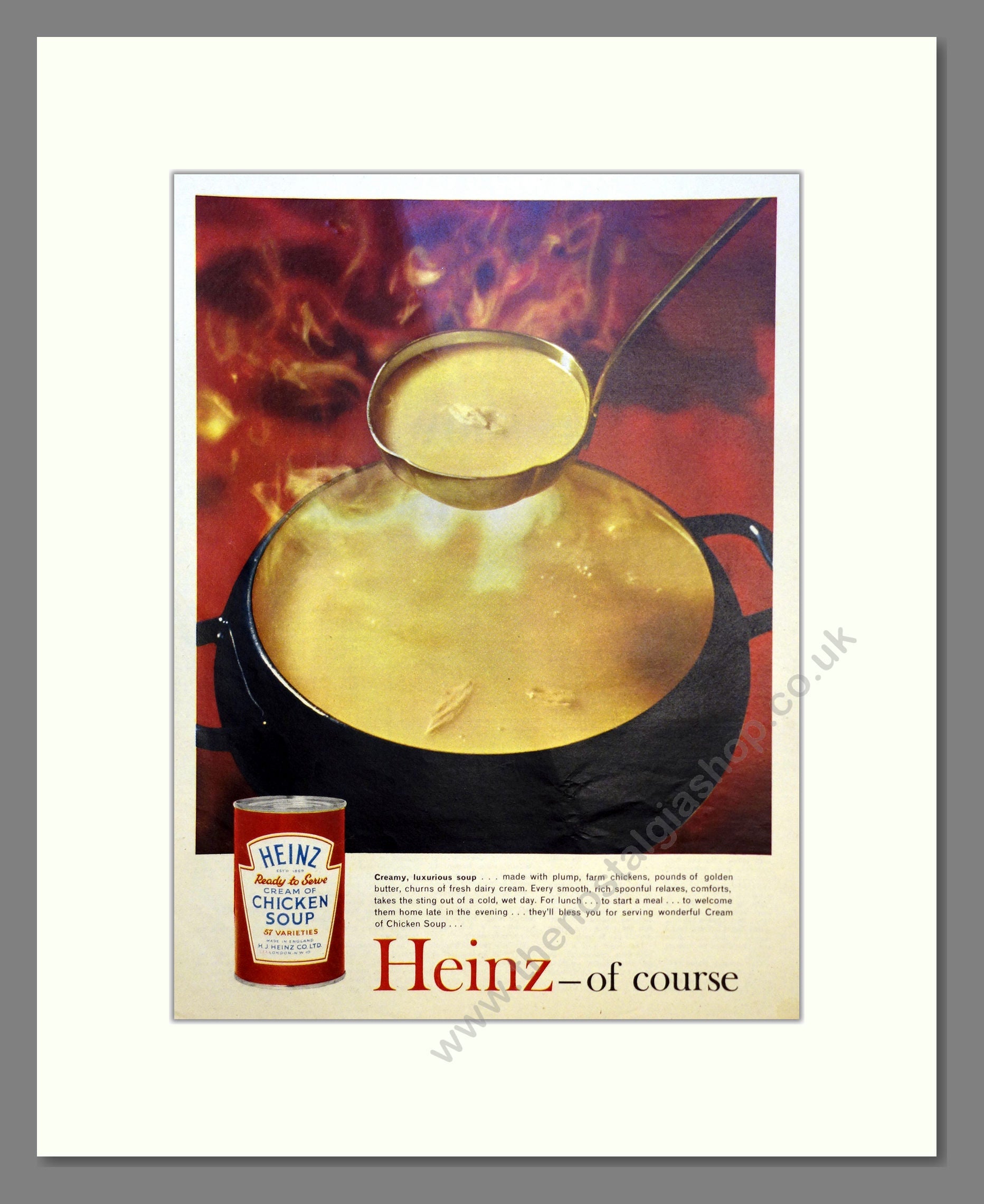Heinz Chicken Soup. Vintage Advert 1961 (ref AD301633) – The Nostalgia Shop
