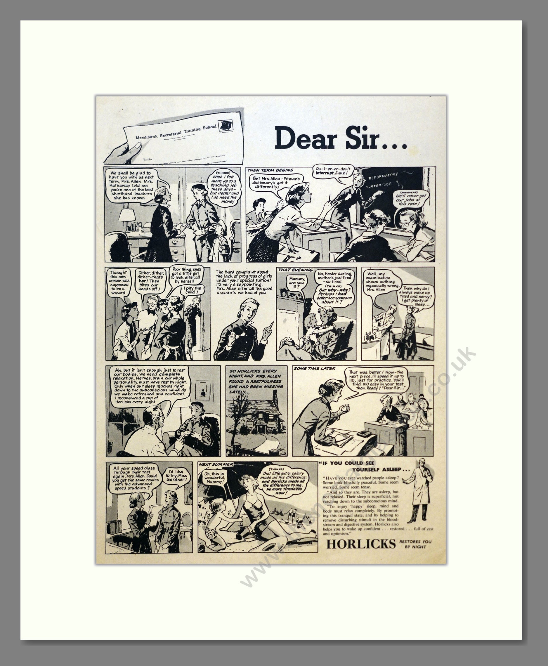 Horlicks. Vintage Advert 1953 (ref AD301657) – The Nostalgia Shop