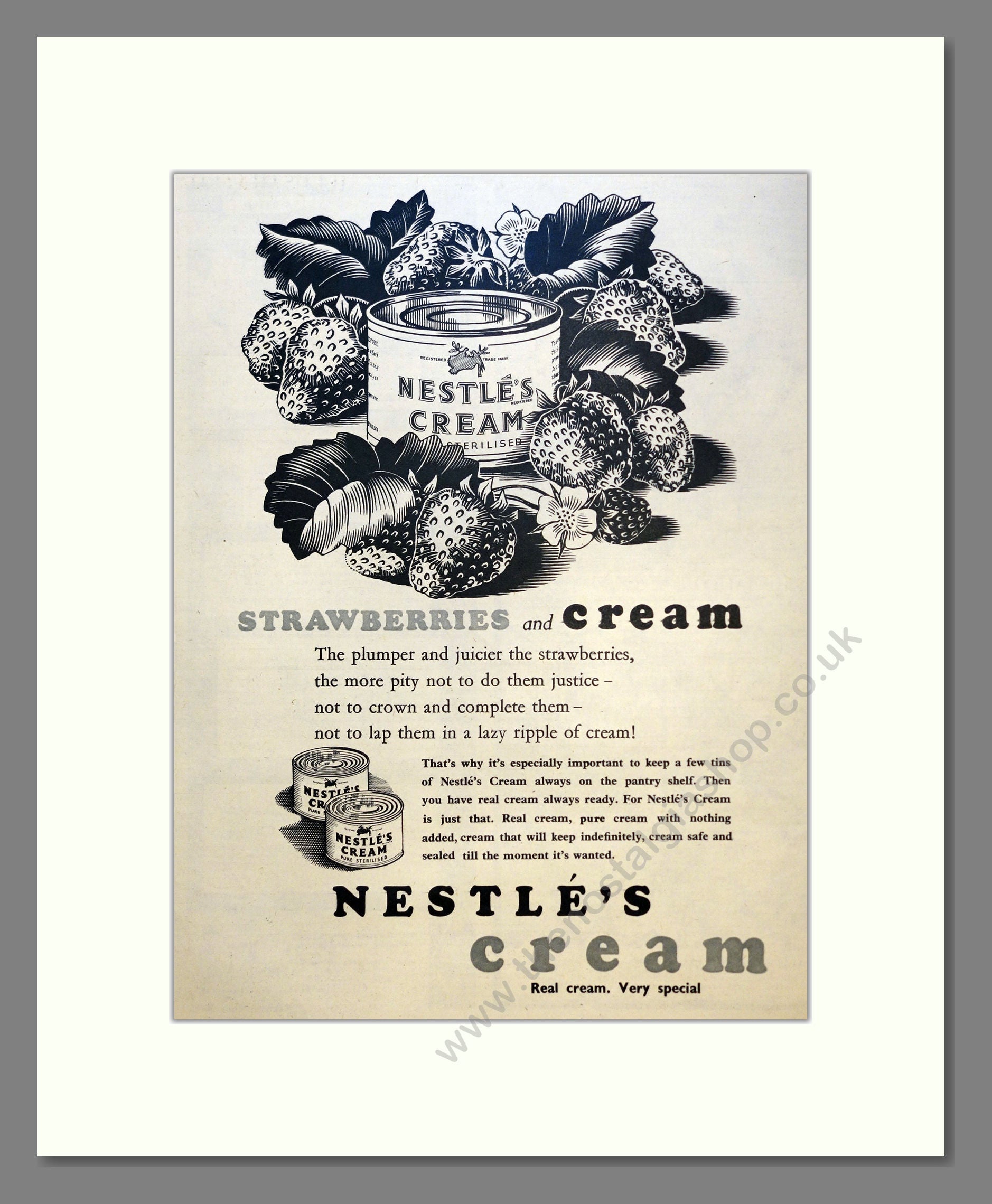 Nestle's Cream. Vintage Advert 1955 (ref AD301672) – The Nostalgia Shop