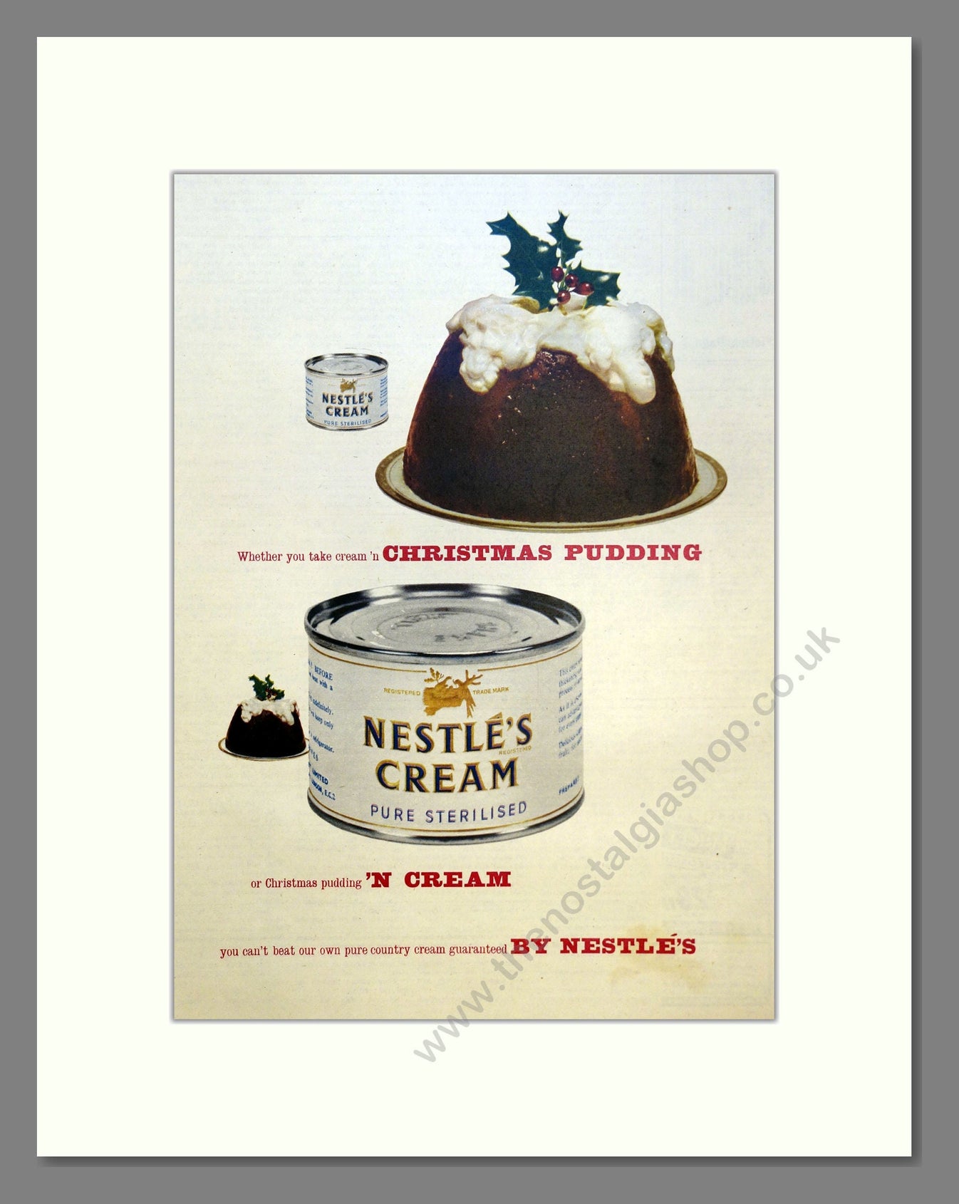 Nestle's Cream. Vintage Advert 1960 (ref AD301674) – The Nostalgia Shop