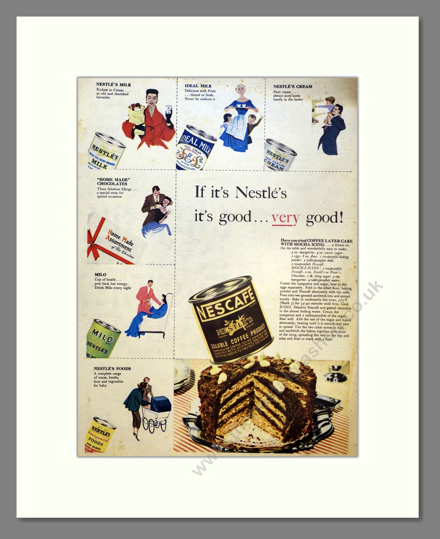 Nestle's Foods. Vintage Advert 1954 (ref AD301679) – The Nostalgia Shop