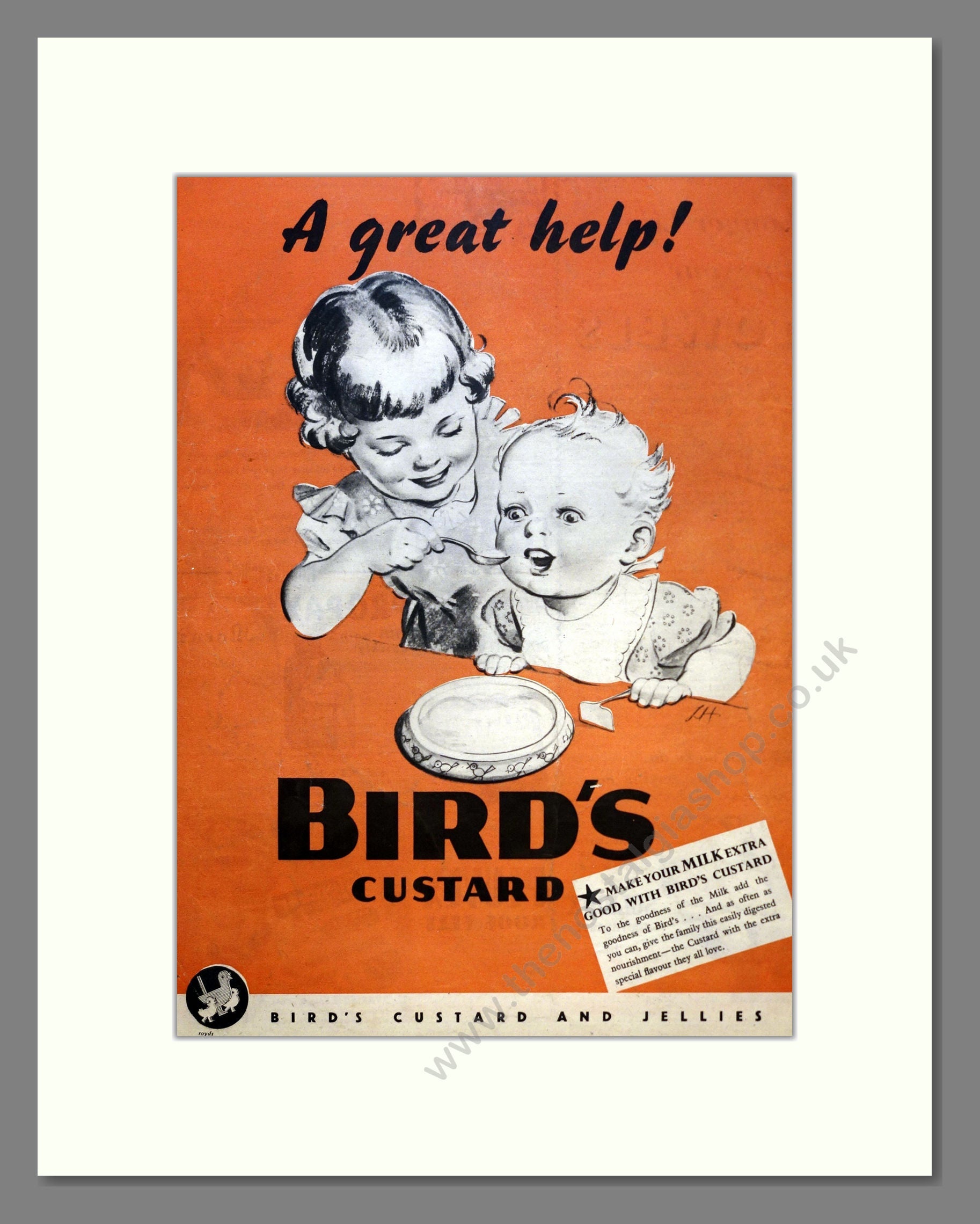 Bird's Custard. Vintage Advert 1943 (ref AD301724) – The Nostalgia Shop