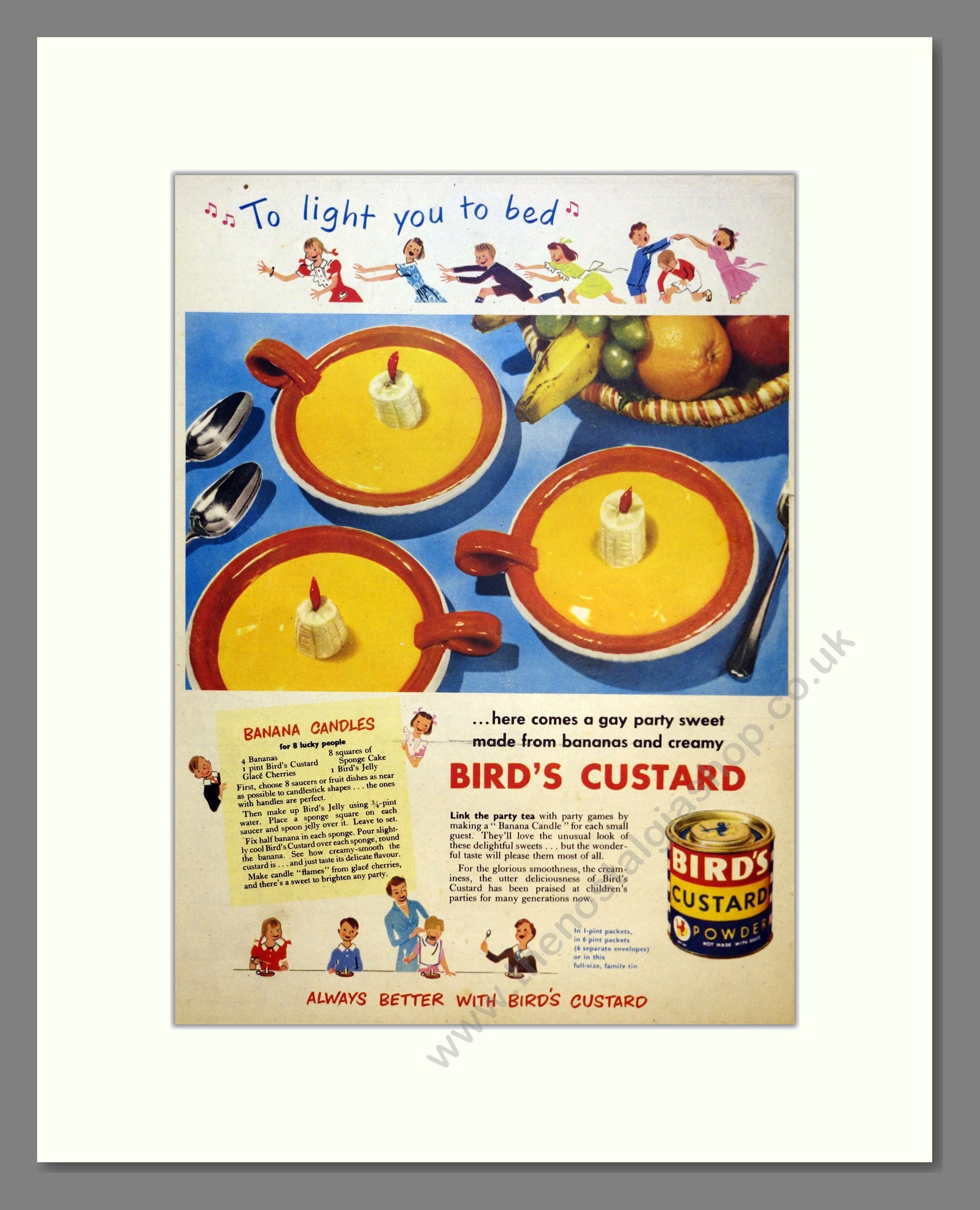 Bird's Custard. Vintage Advert 1952 (ref AD301746) – The Nostalgia Shop