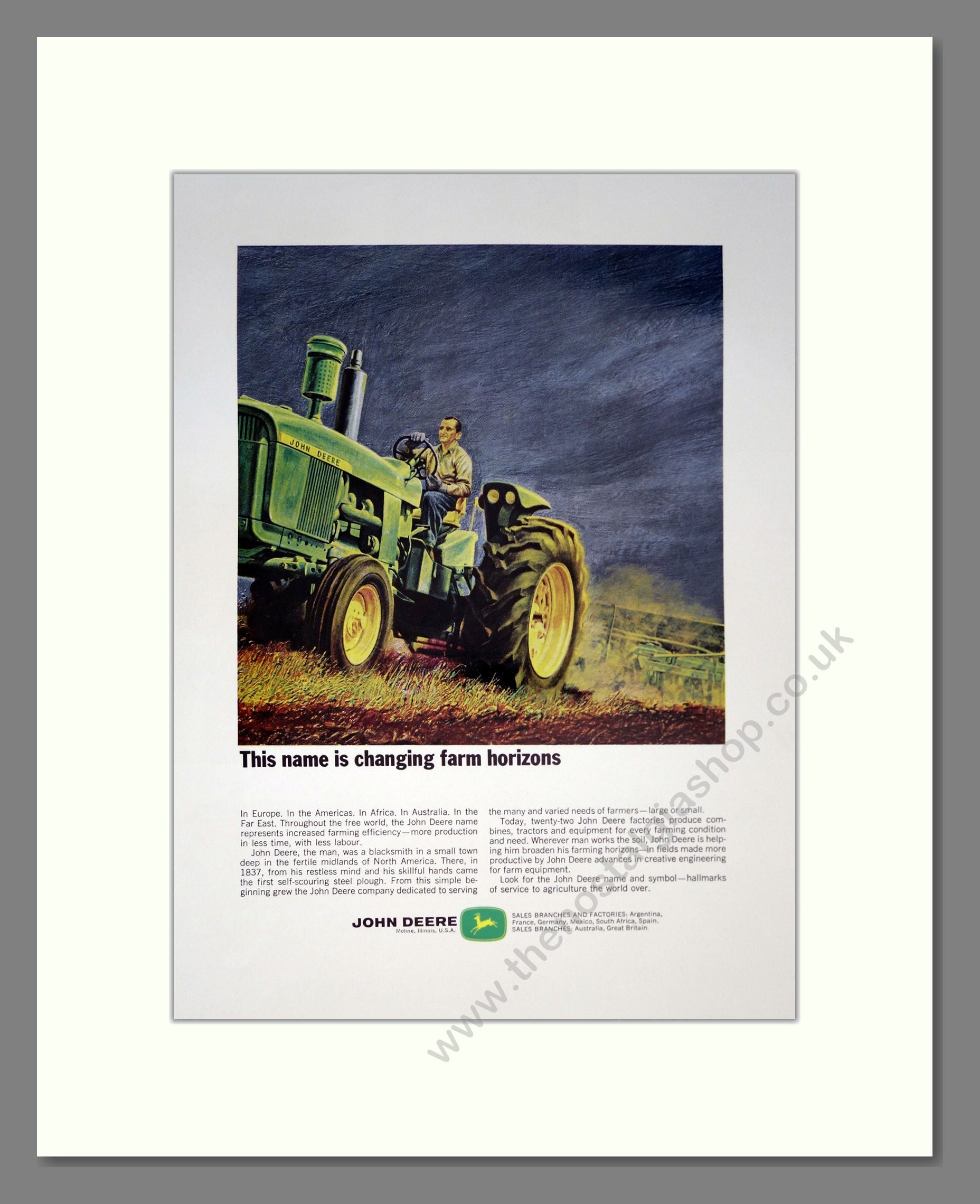 John Deere Tractors. Vintage Advert (ref AD301792) – The Nostalgia Shop