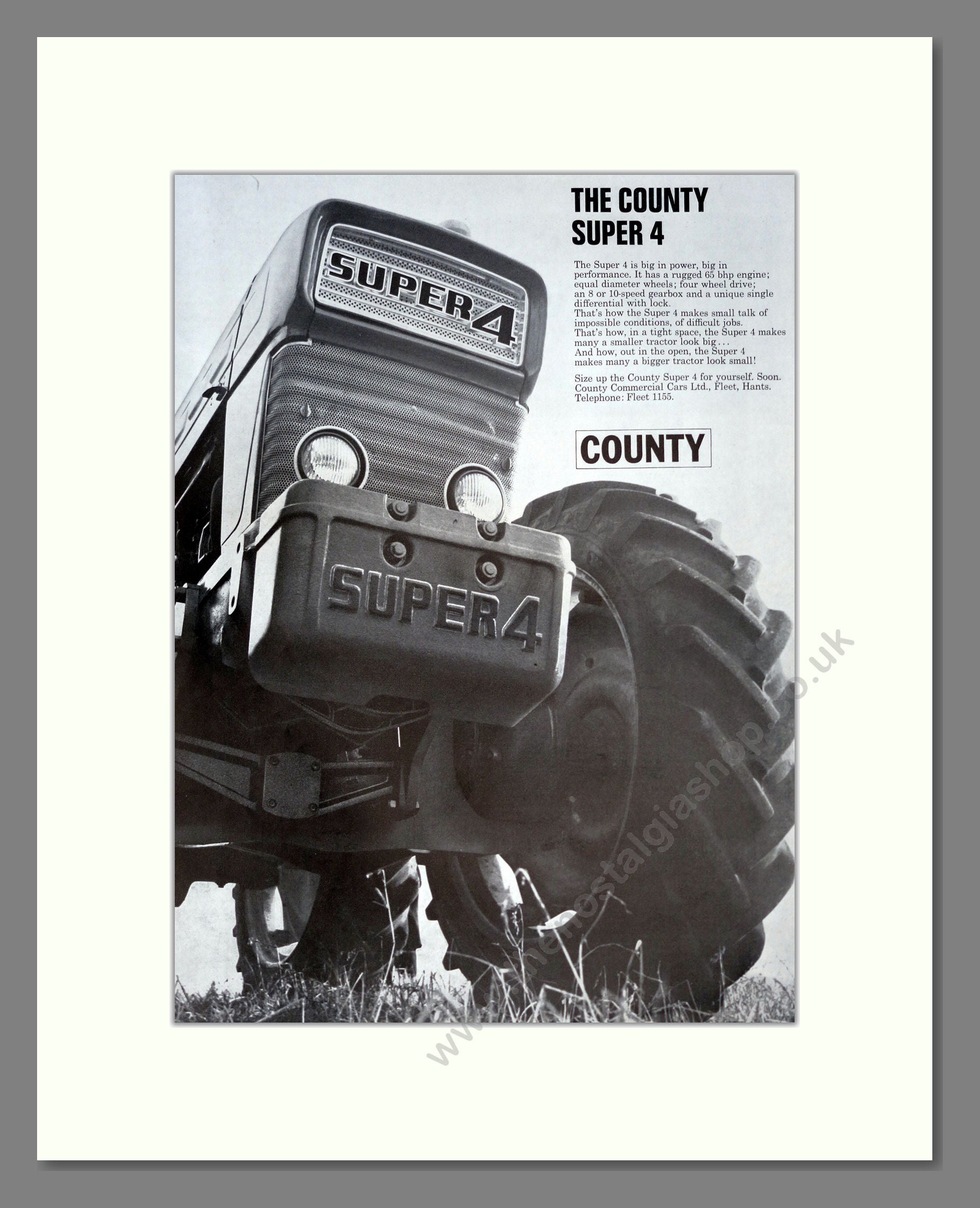 County Super 4 Tractor. Vintage Advert (ref AD301797) – The Nostalgia Shop