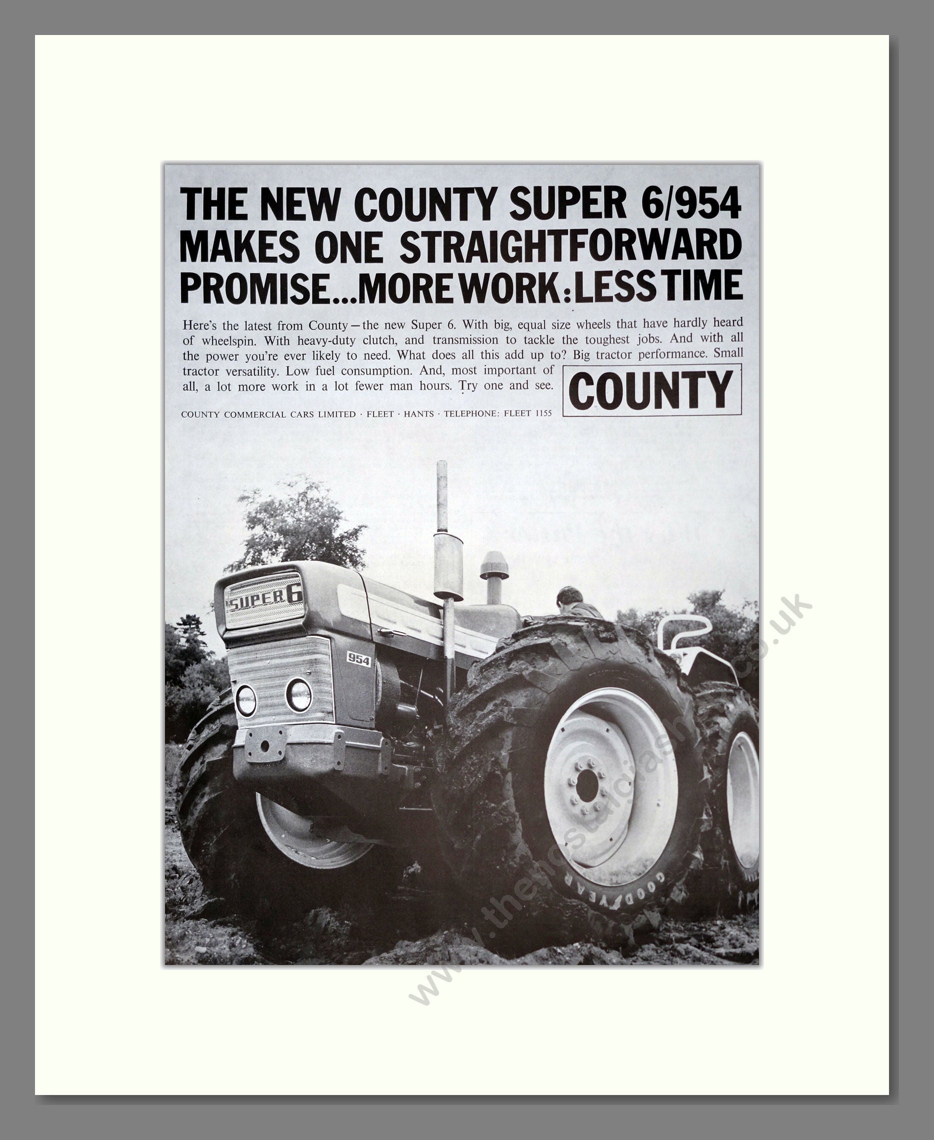 County Super 6 Tractor. Vintage Advert (ref AD301802) – The Nostalgia Shop