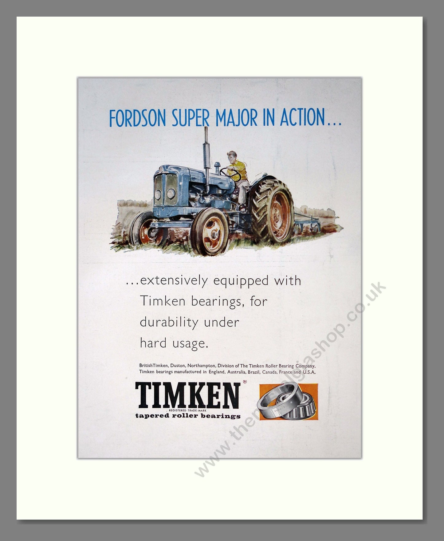 Timken Bearings. Vintage Advert (ref AD301807) – The Nostalgia Shop