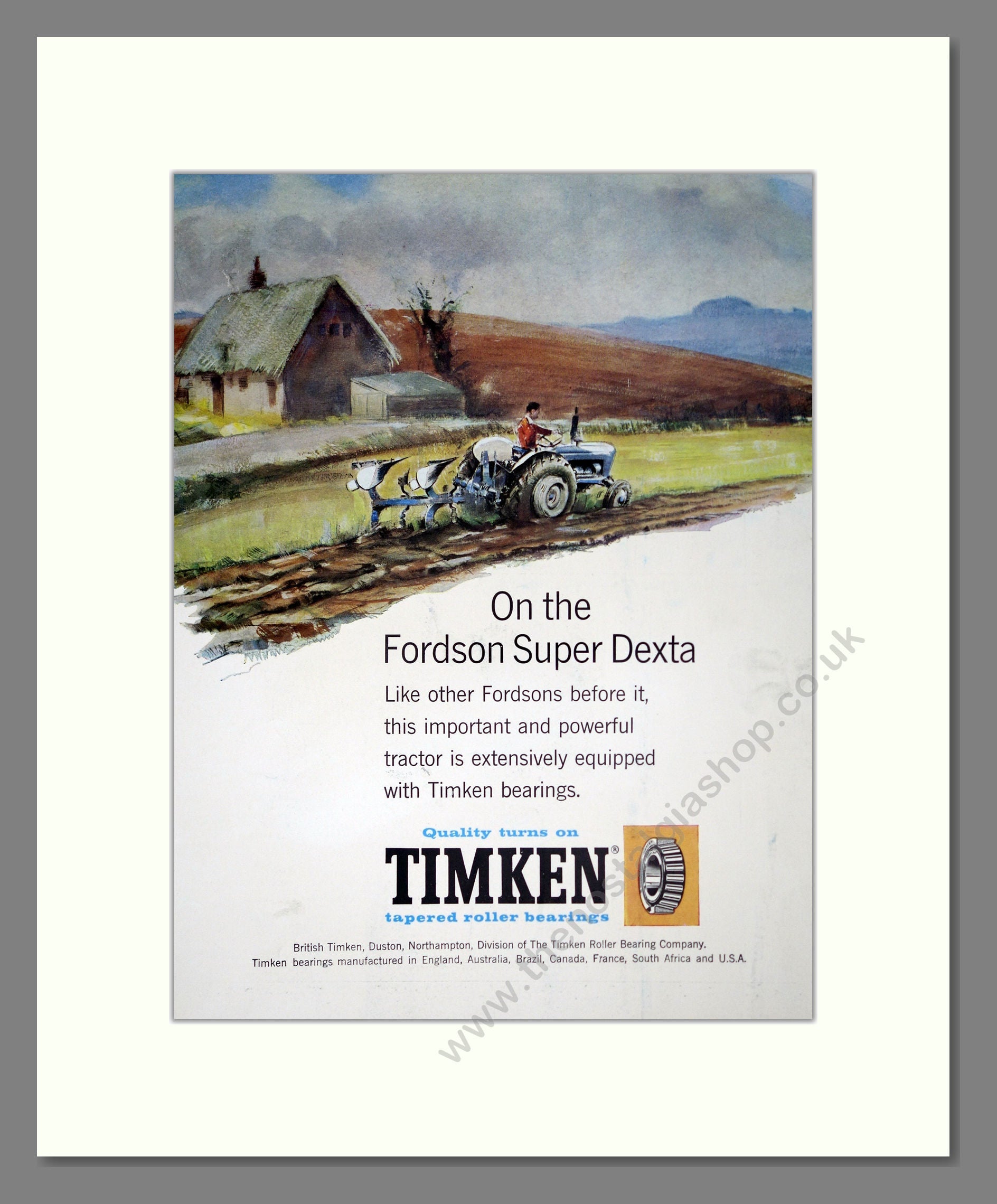 Timken Bearings. Vintage Advert (ref AD301809) – The Nostalgia Shop