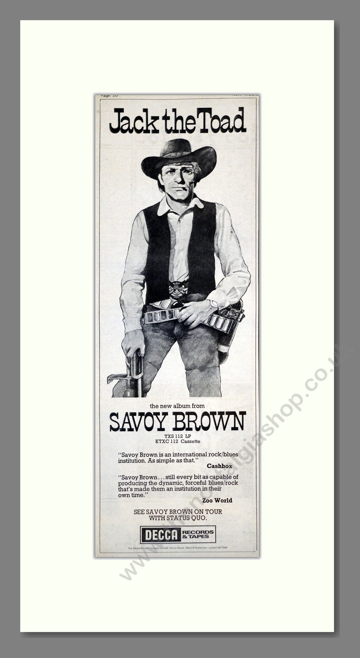 Savoy Brown - Jack The Toad. Vintage Advert 1973 (ref AD201194) – The ...
