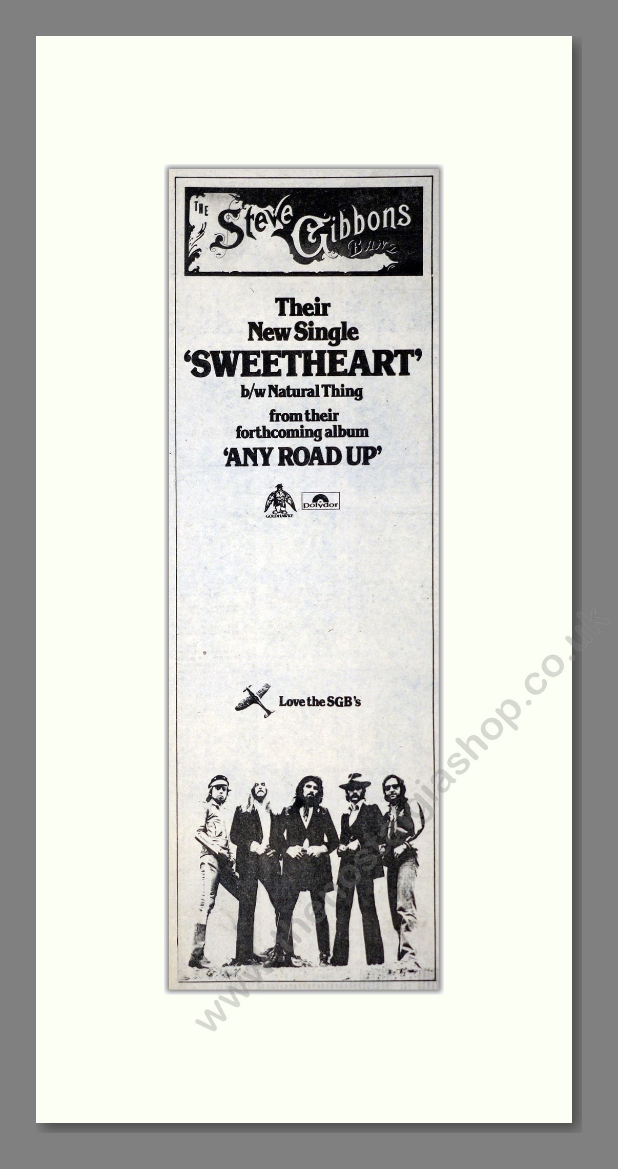 Steve Gibbons Band - Sweetheart. Vintage Advert 1976 (ref AD201206 ...