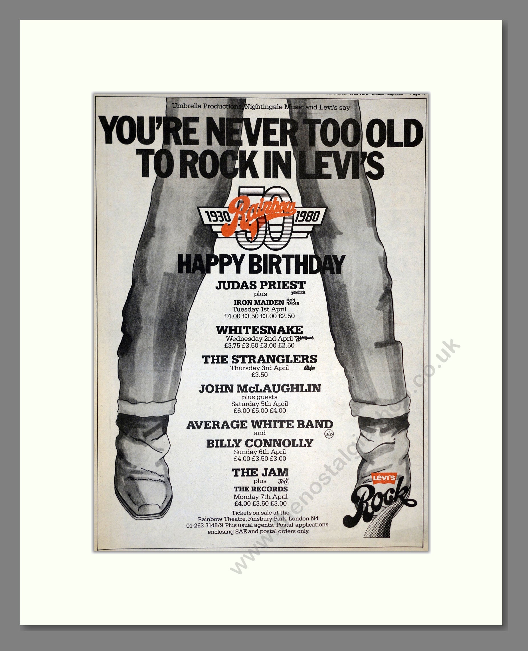 Various Artists - Rainbow Theatre 50th Anniversary. Vintage Advert 198 – The Nostalgia Shop