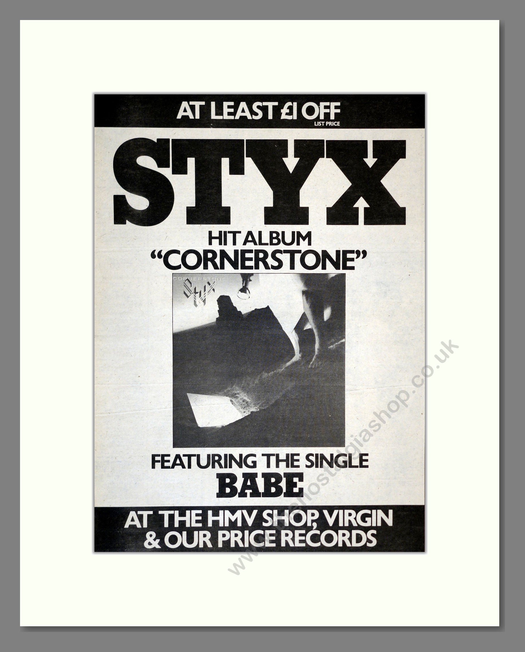 Styx - Cornerstone. Vintage Advert 1980 (ref AD17291) – The Nostalgia Shop