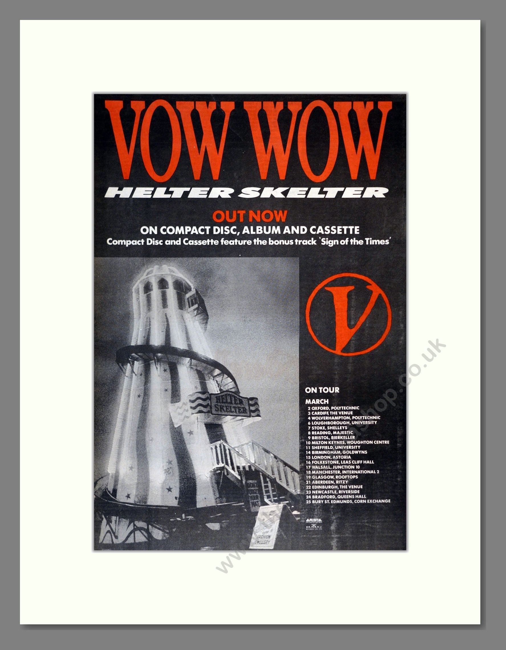 Vow Wow - Helter Skelter. Vintage Advert 1989 (ref AD17339) – The ...