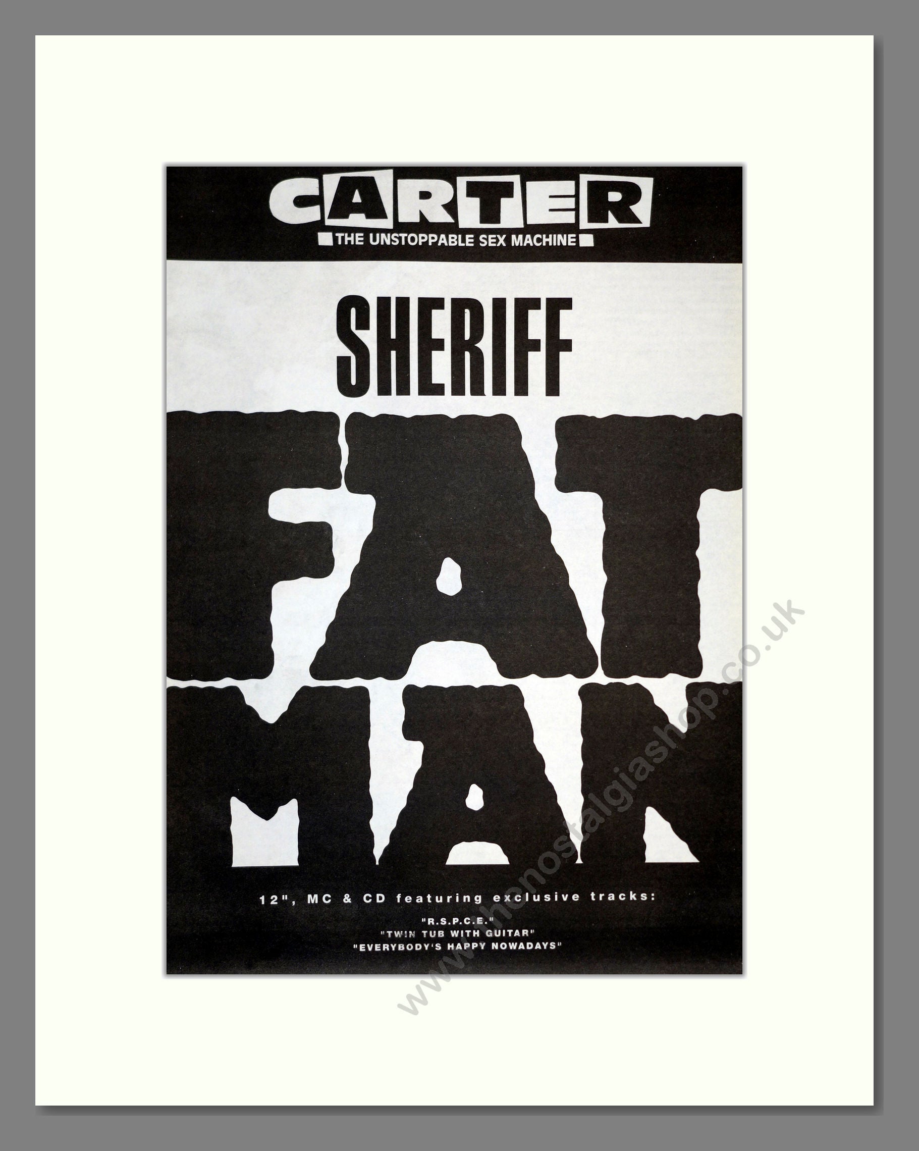 Carter USM - Sheriff Fat Man. Vintage Advert 1991 (ref AD17353) – The ...