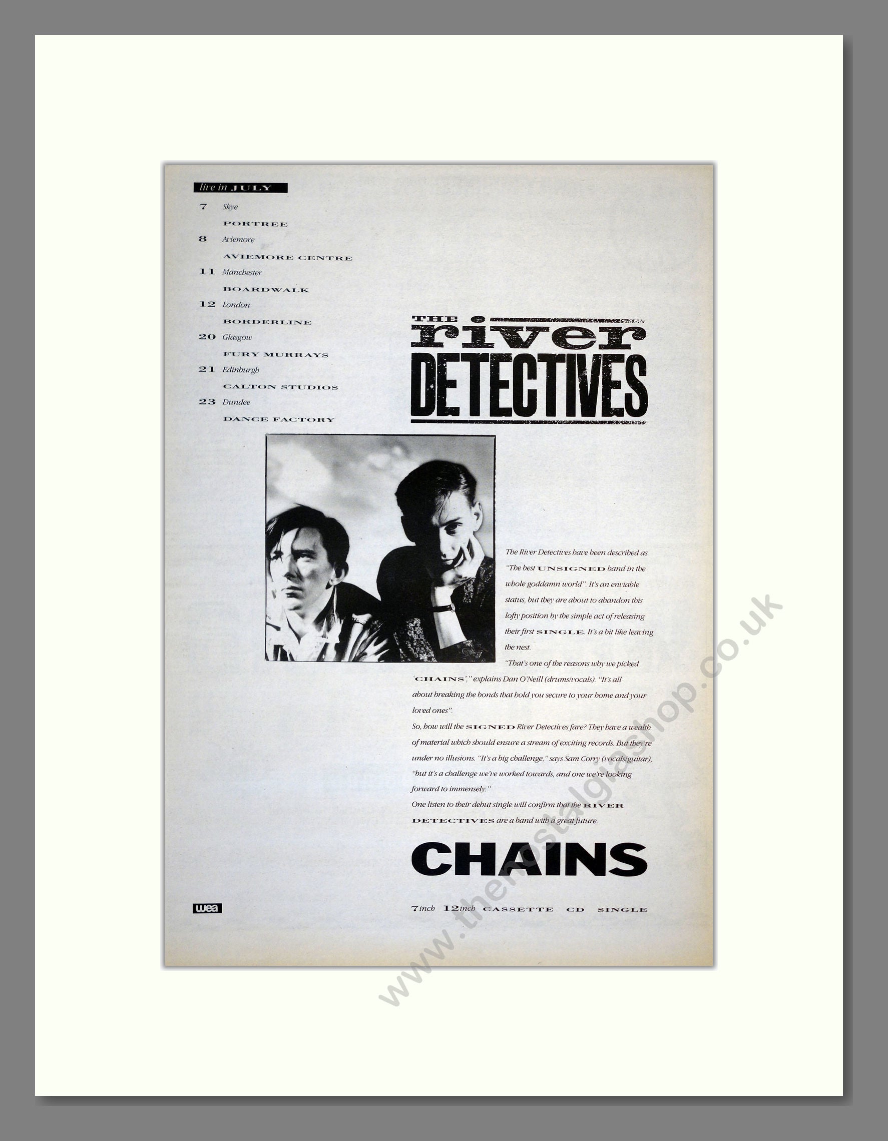 River Detectives (The) - Chains. Vintage Advert 1989 (ref AD17378 ...