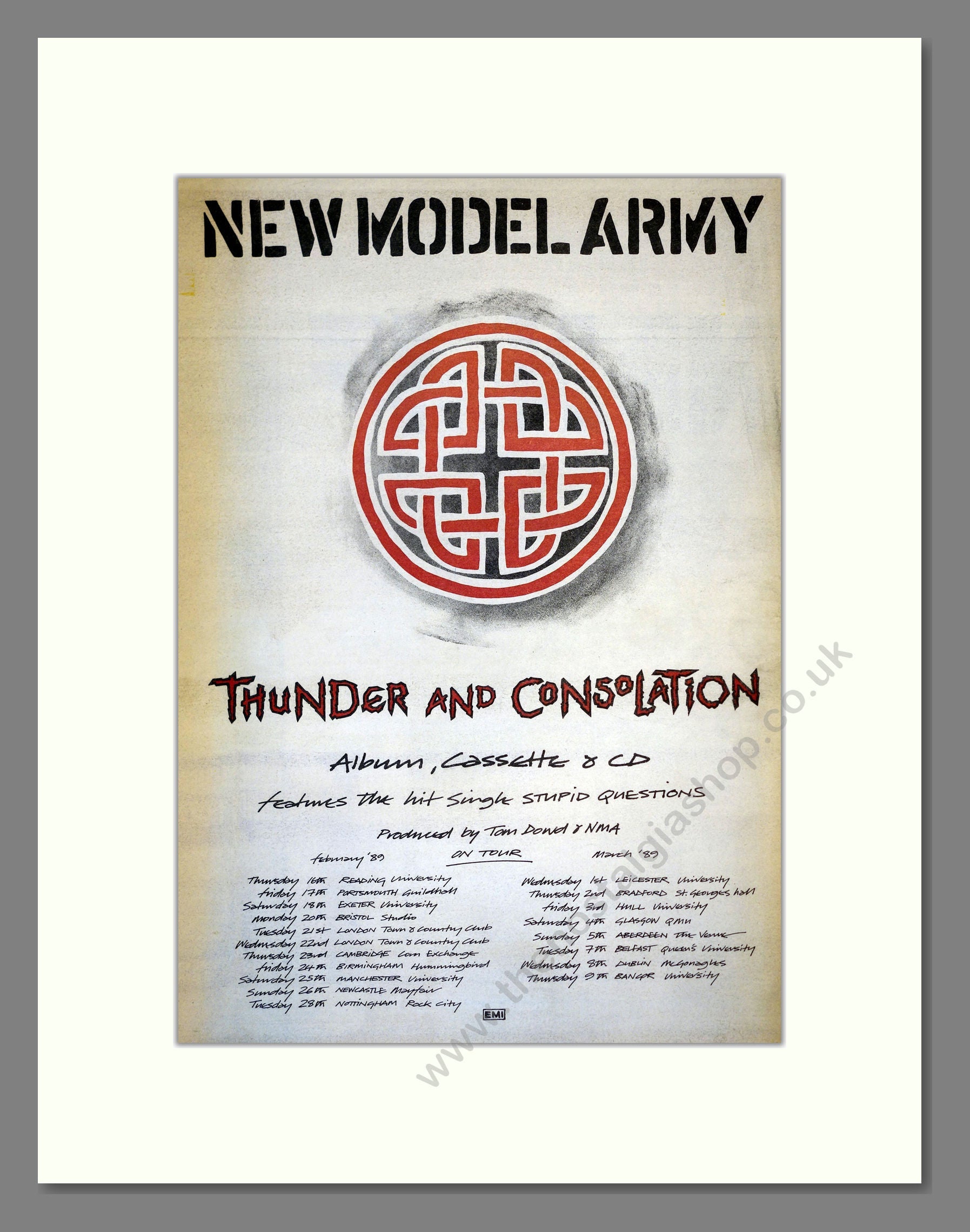 New Model Army - Thunder And Consolation. Vintage Advert 1989 (ref AD1 ...