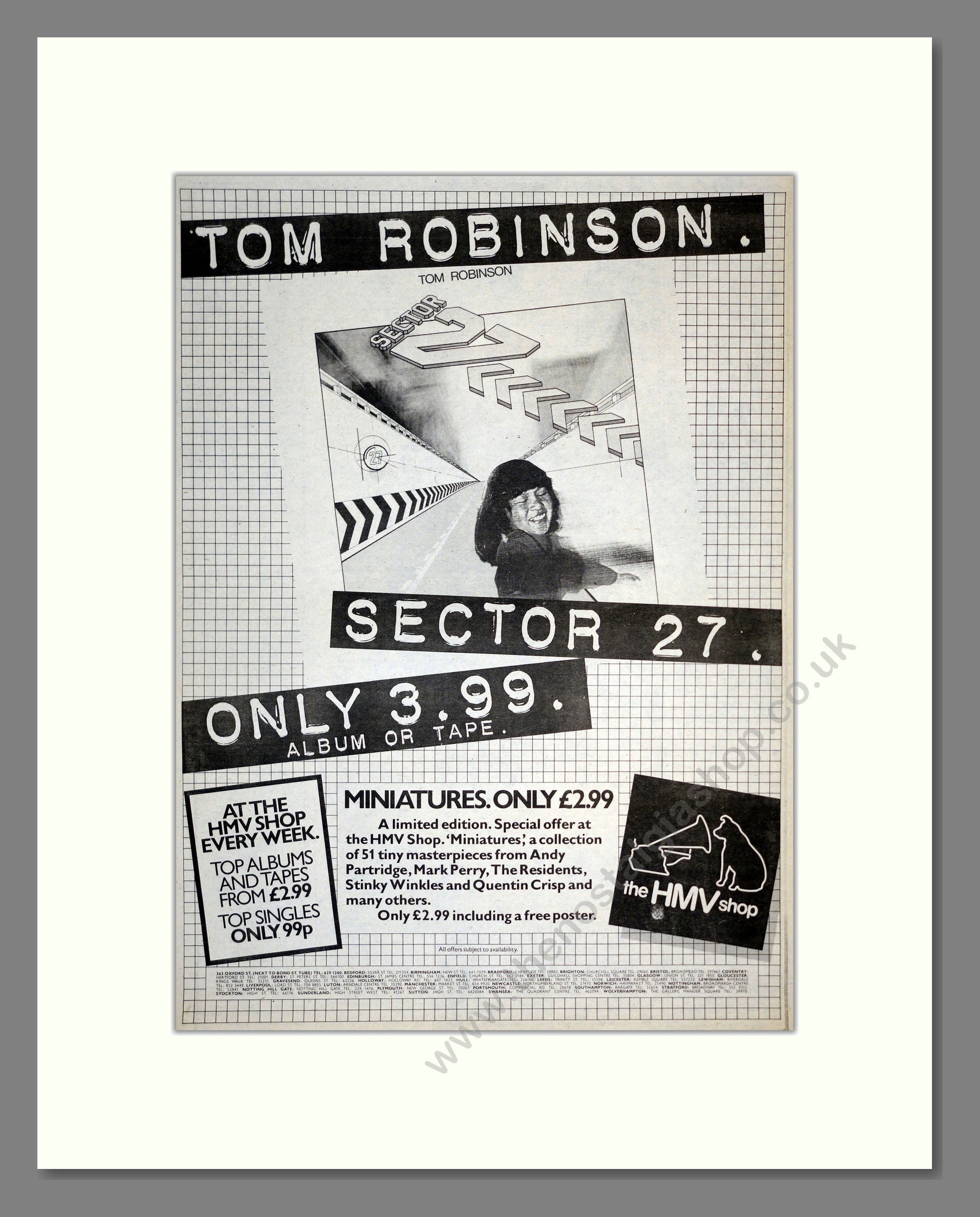 Tom Robinson - Sector 27. Vintage Advert 1980 (ref AD17424) – The ...