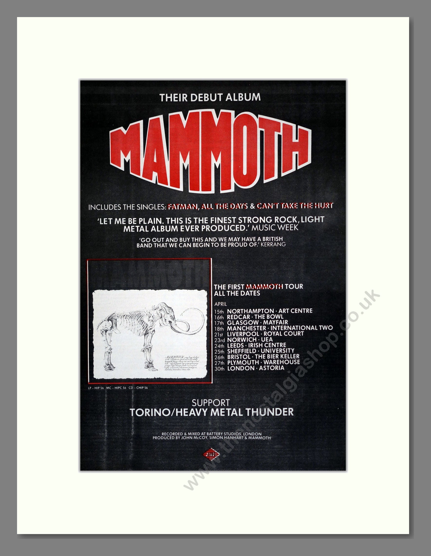 Mammoth - Debut Album. Vintage Advert 1989 (ref AD17452) – The ...