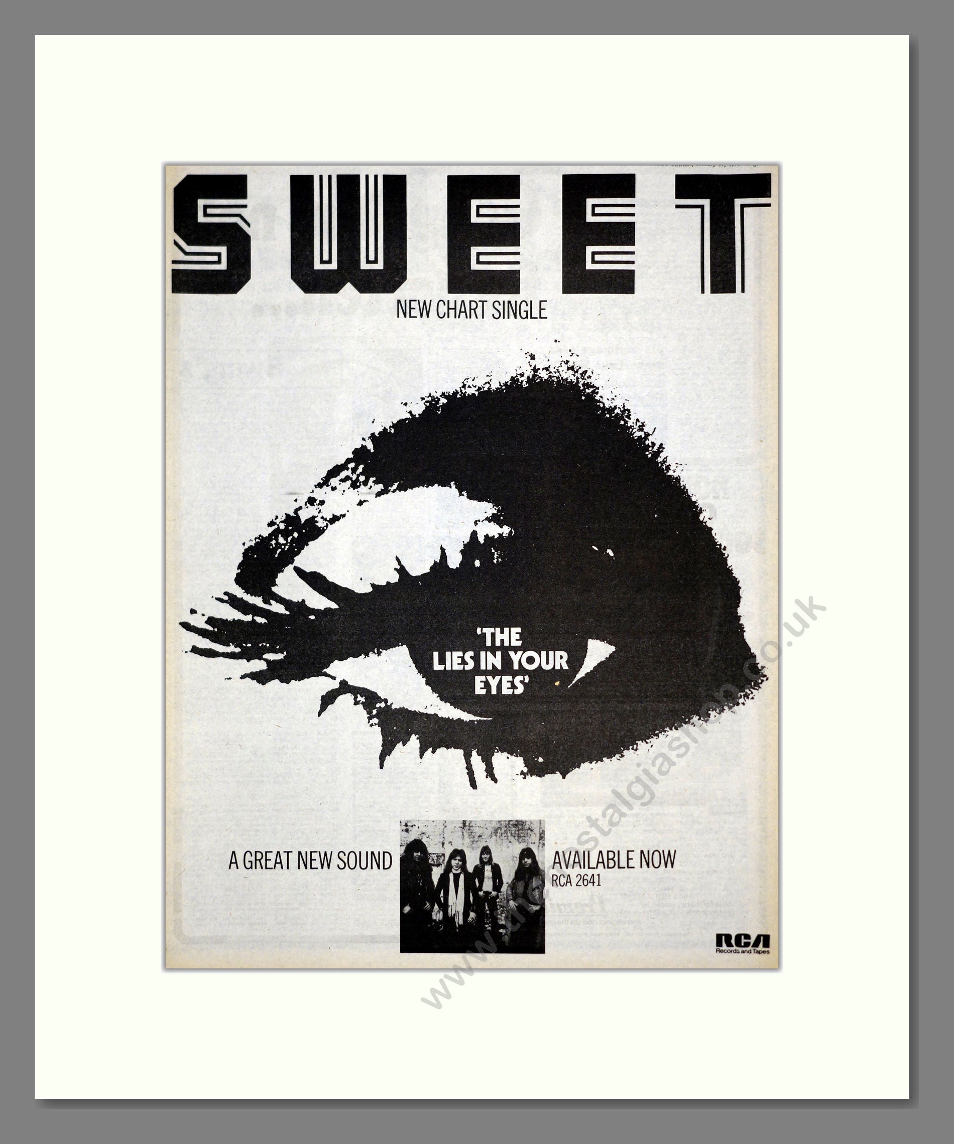 Sweet - The Lies In Your Eyes. Vintage Advert 1976 (ref AD17527) – The ...