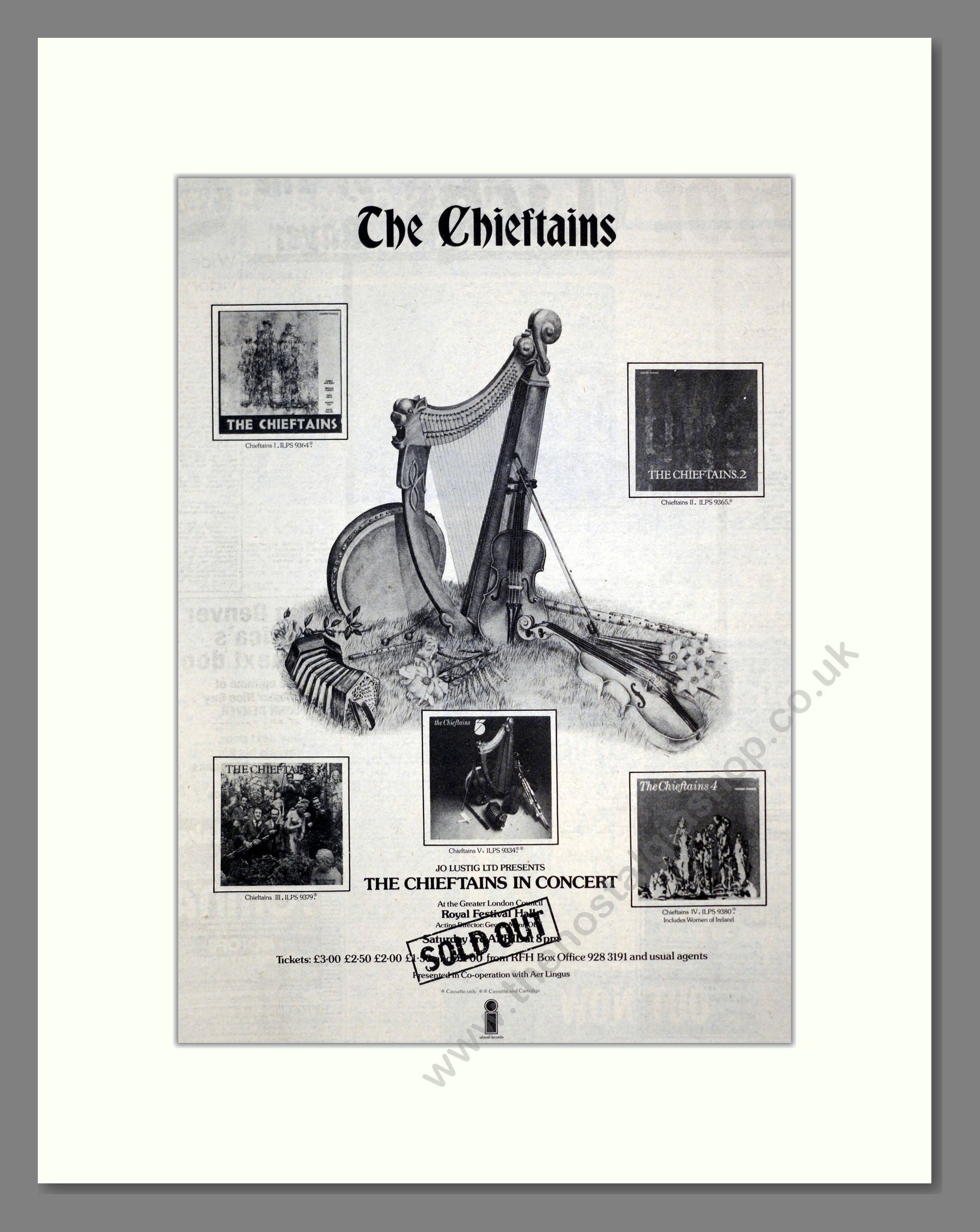 Chieftains (The) - Various Albums. Vintage Advert 1976 (ref AD17550) – The Nostalgia Shop