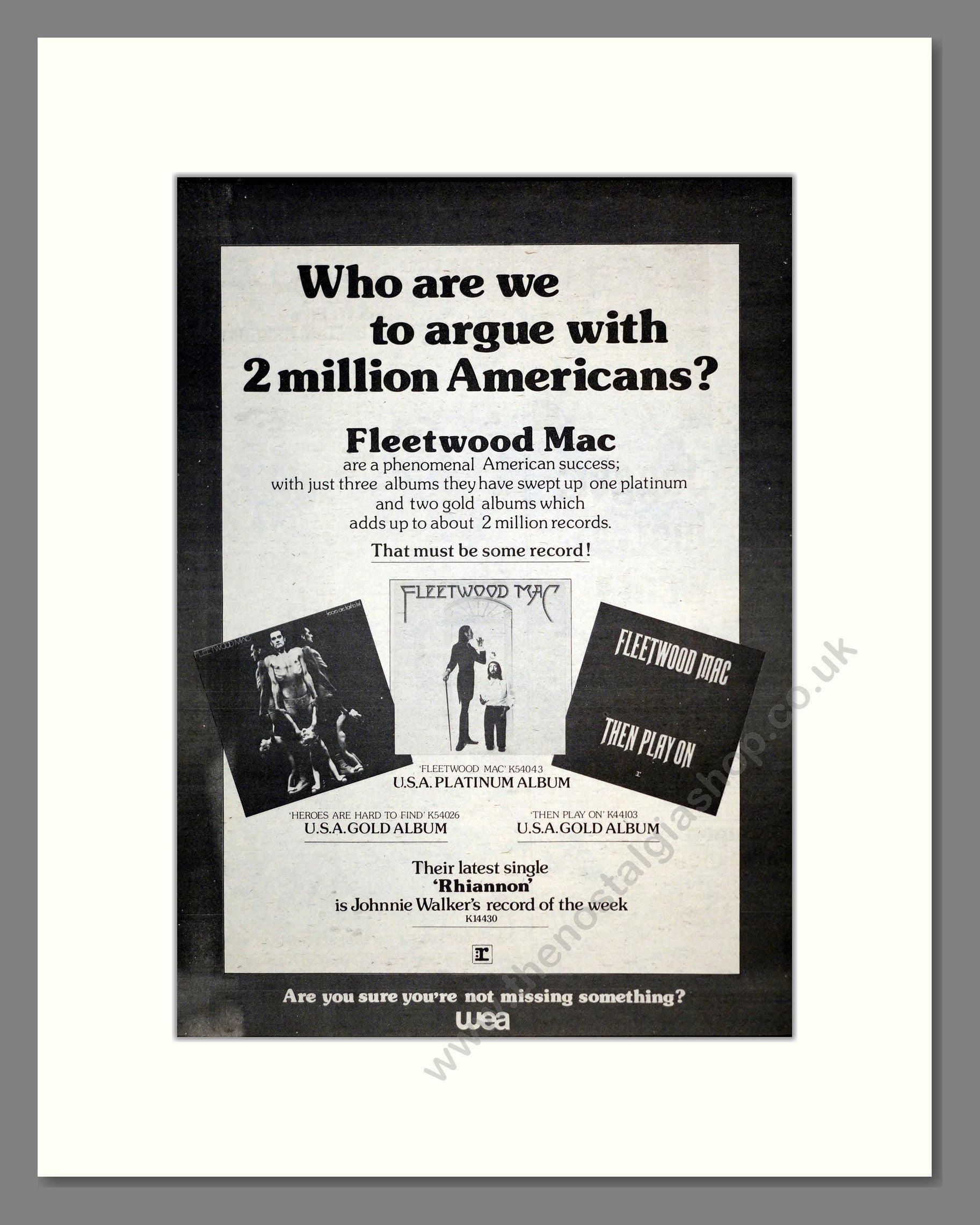 Fleetwood Mac - Various Albums. Vintage Advert 1976 (ref AD17574) – The Nostalgia Shop