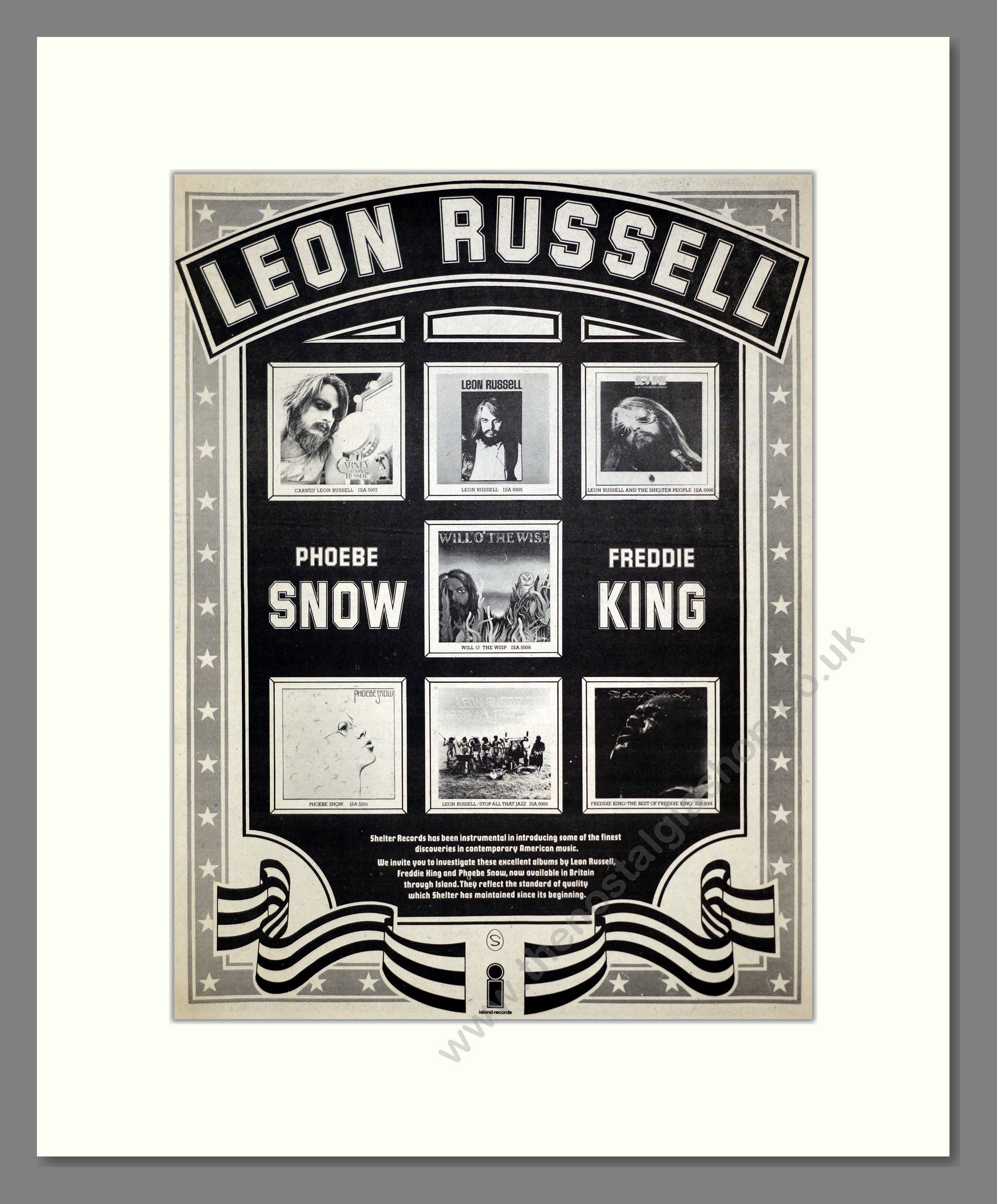 Leon Russell - Various Albums. Vintage Advert 1976 (ref AD17580) – The ...