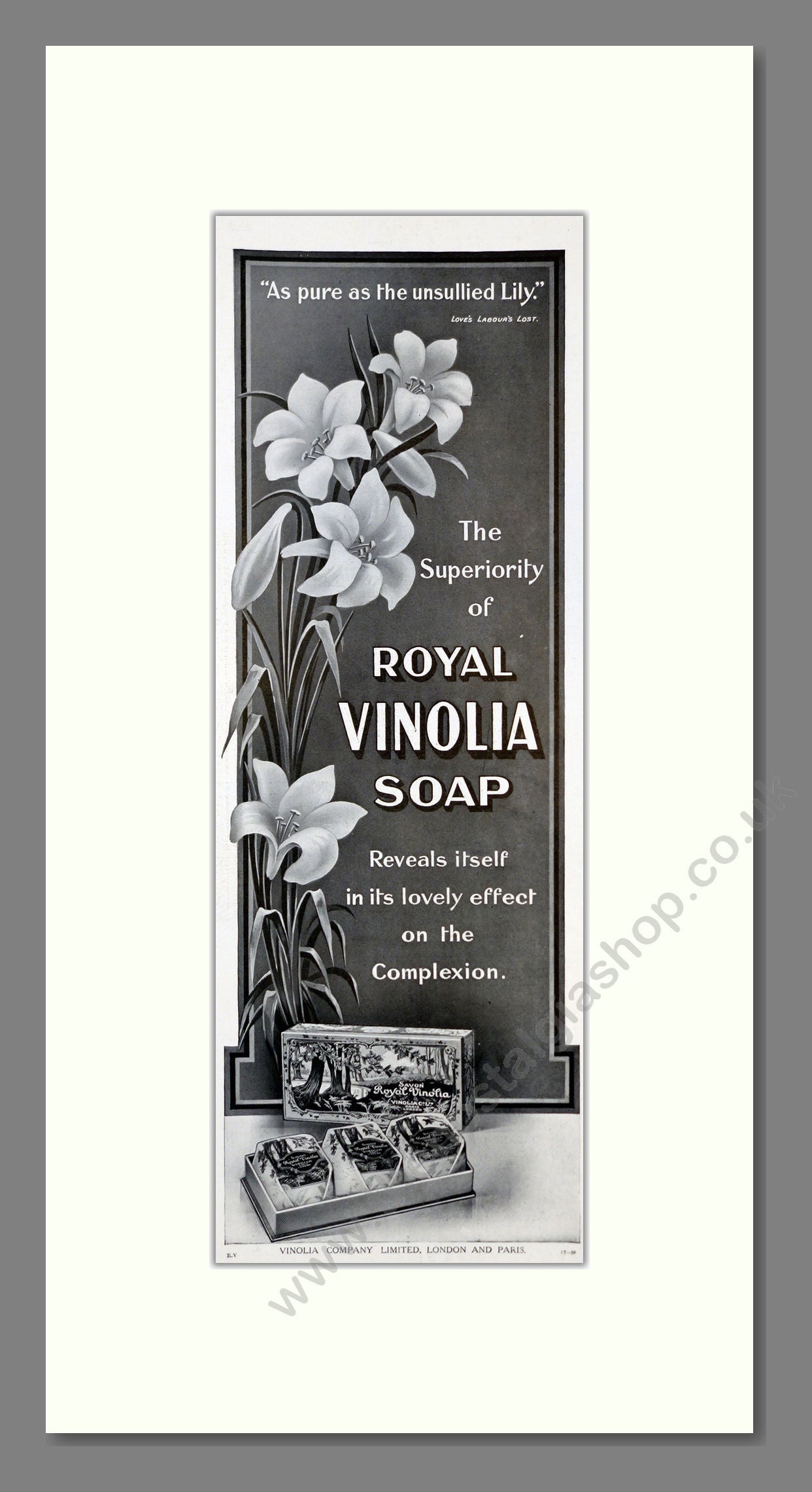 Royal Vinolia - Soap. Vintage Advert 1912 (ref AD201283) – The ...