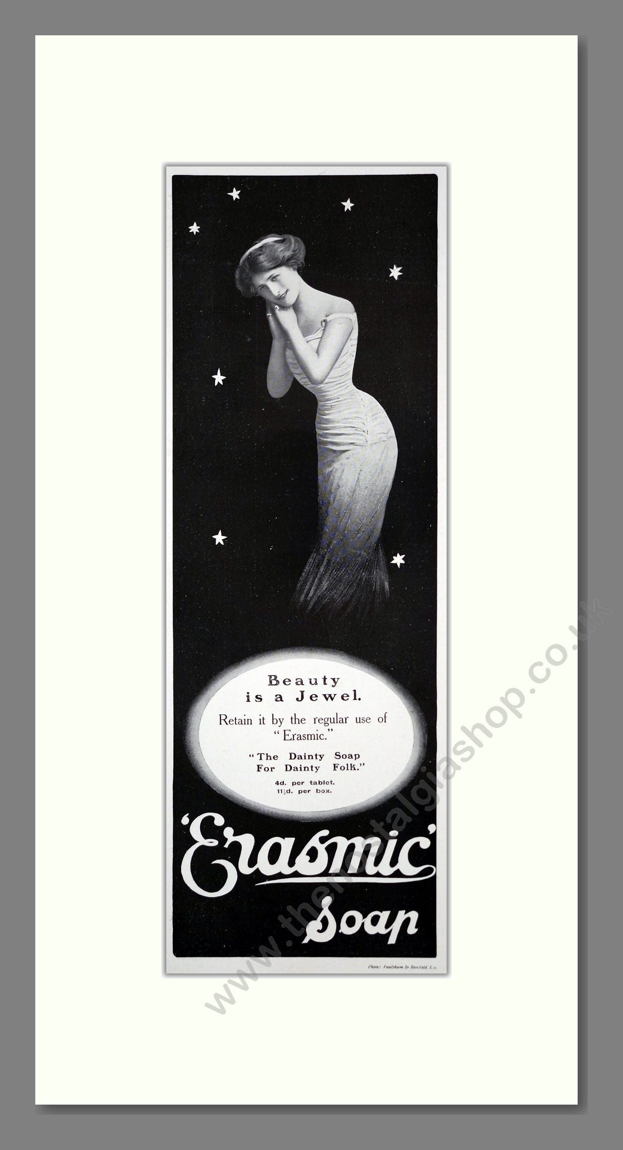 Erasmic - Soap. Vintage Advert 1909 (ref AD201286) – The Nostalgia Shop