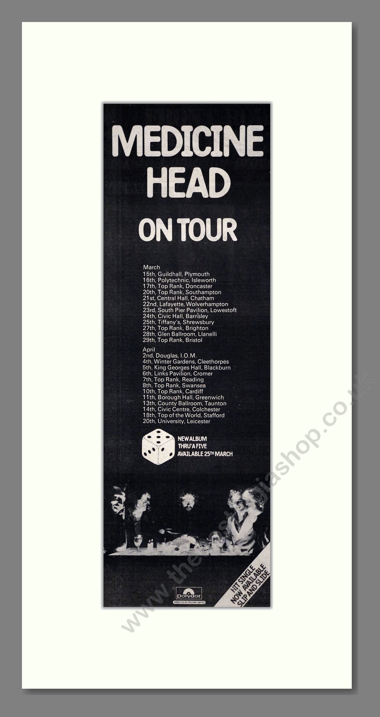 Medicine Head - UK Tour. Vintage Advert 1974 (ref AD201316) – The ...