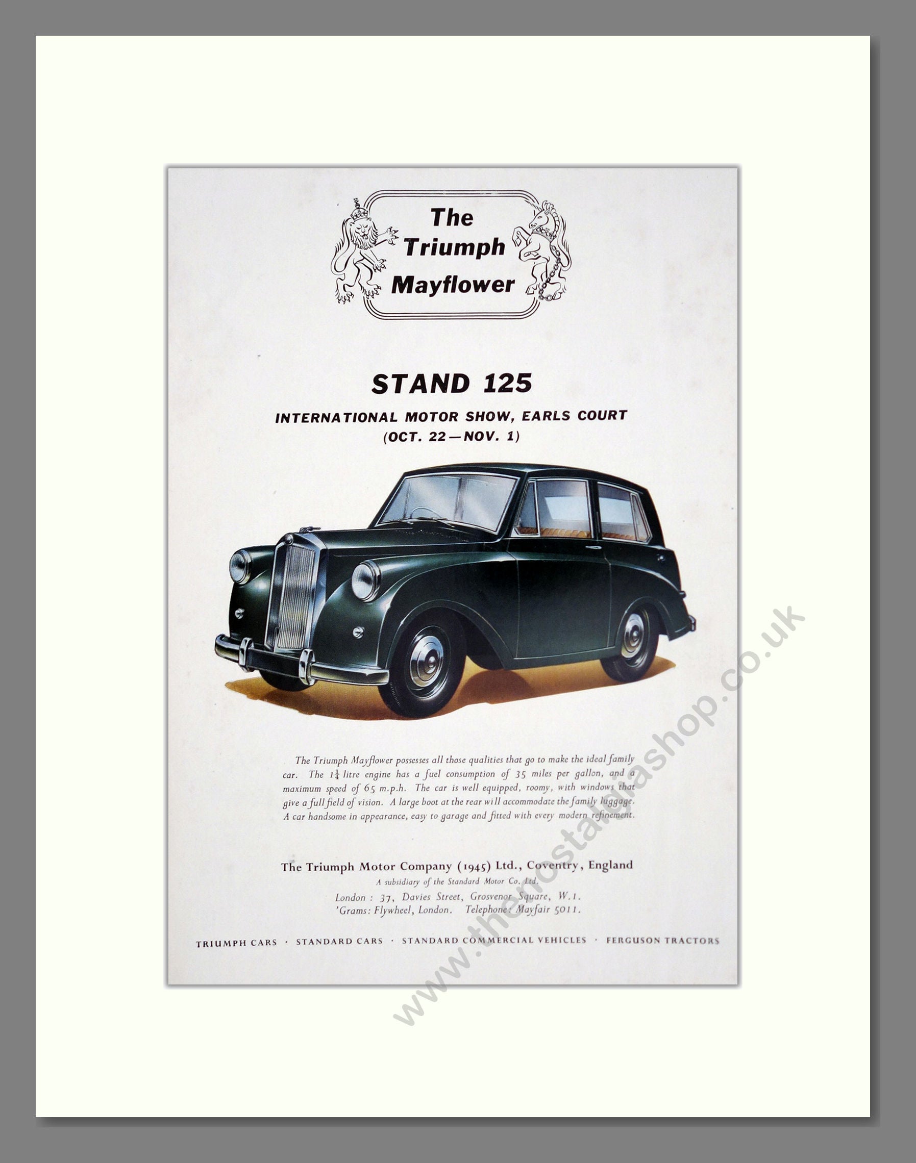 Triumph - Mayflower. Vintage Advert 1952 (ref AD61223) – The Nostalgia Shop