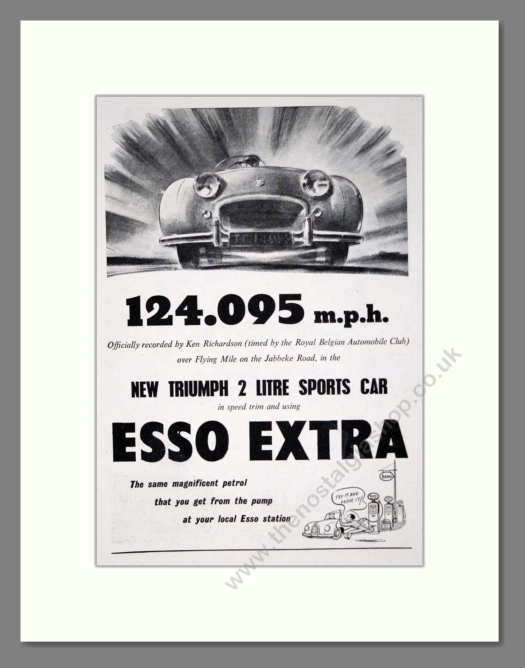 Triumph - Esso Extra. Vintage Advert 1953 (ref AD61267) – The Nostalgia ...