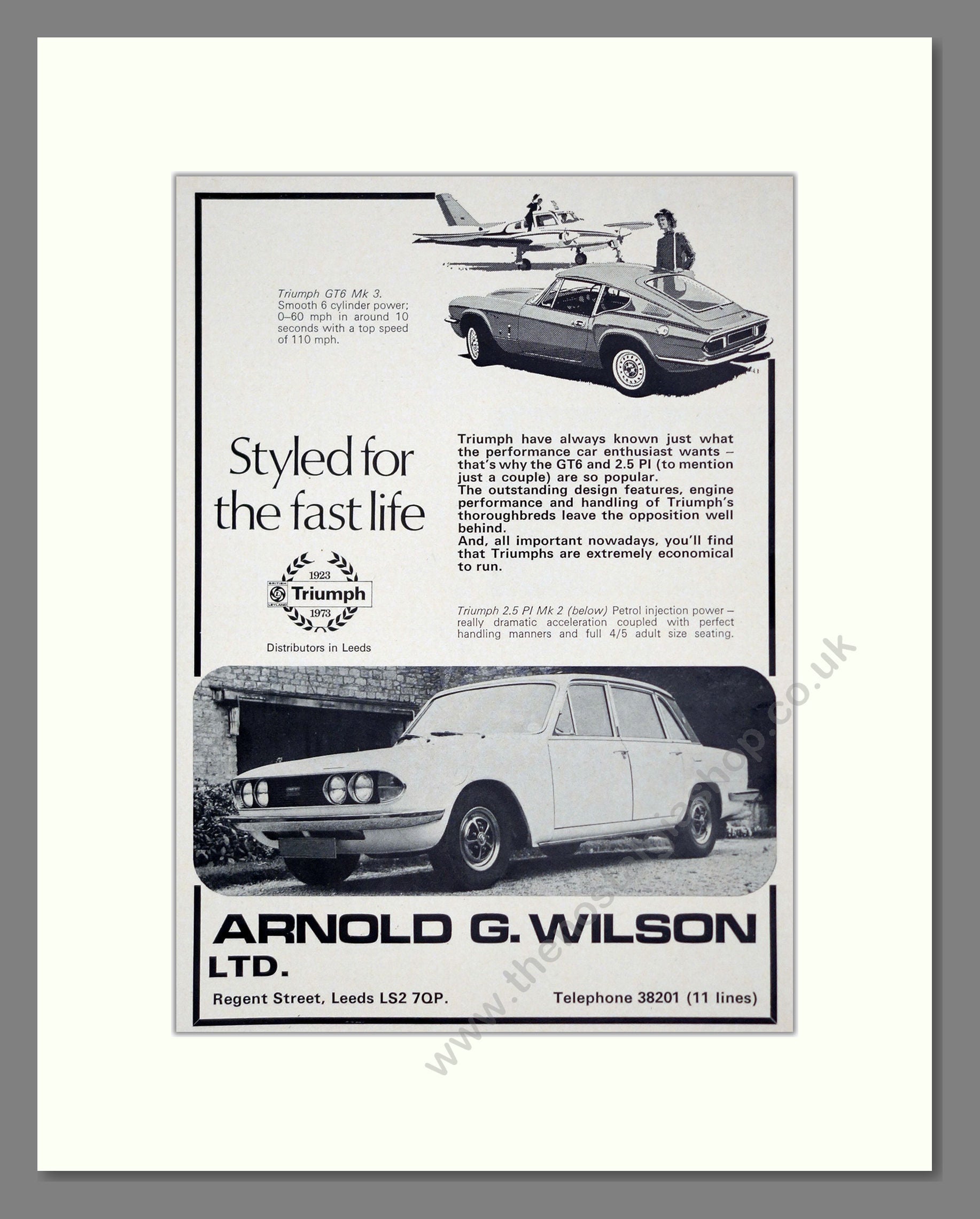 Triumph - GT6 / PI Mk2 Arnold Wilson. Vintage Advert 1974 (ref AD61284 ...