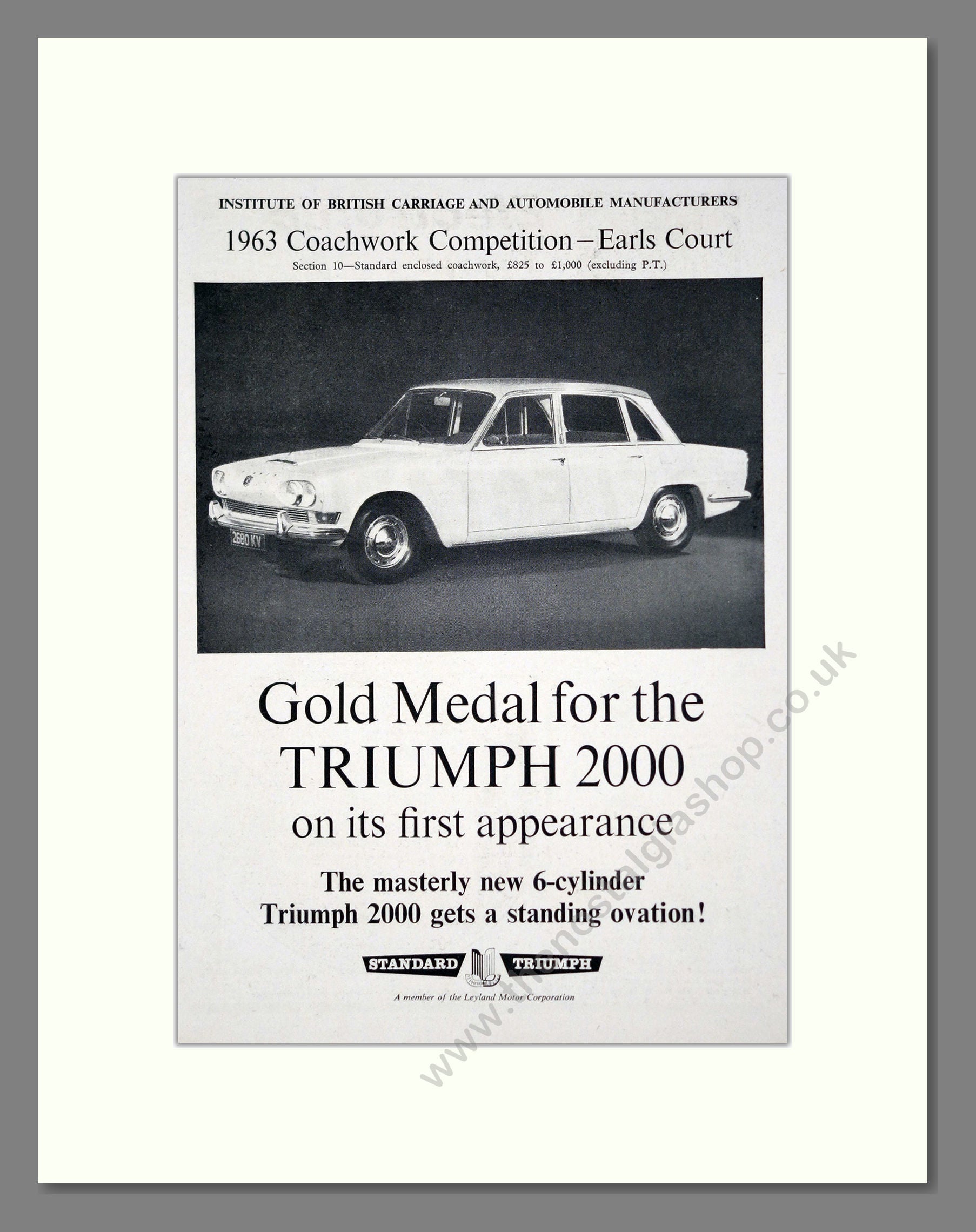 Triumph - 2000. Vintage Advert 1963 (ref AD61293) – The Nostalgia Shop
