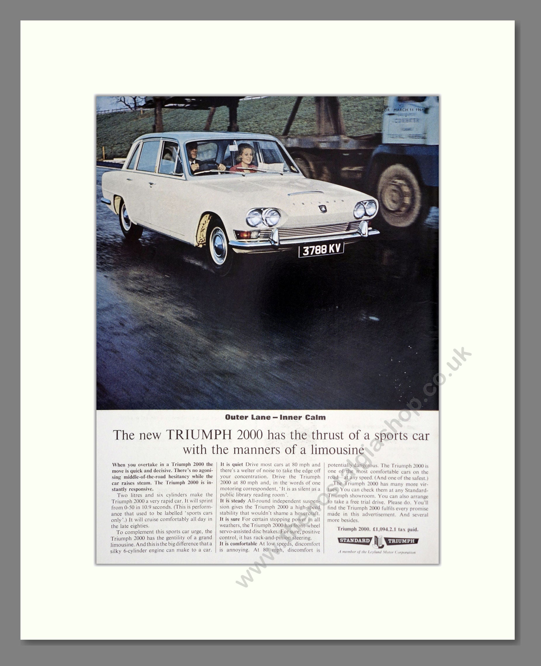 Triumph - 2000. Vintage Advert 1964 (ref AD61307) – The Nostalgia Shop