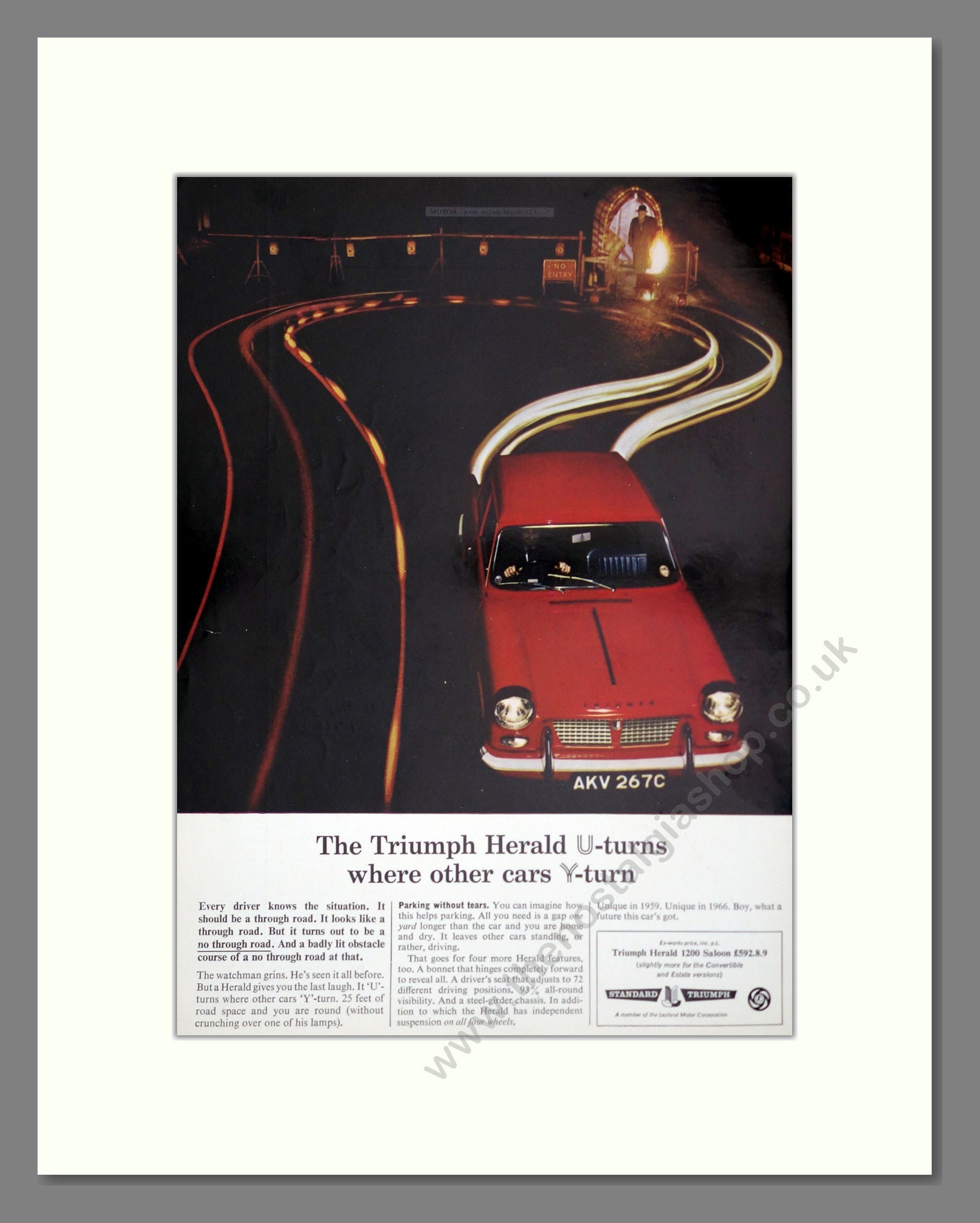 Triumph - Herald. Vintage Advert 1966 (ref AD61378) – The Nostalgia Shop