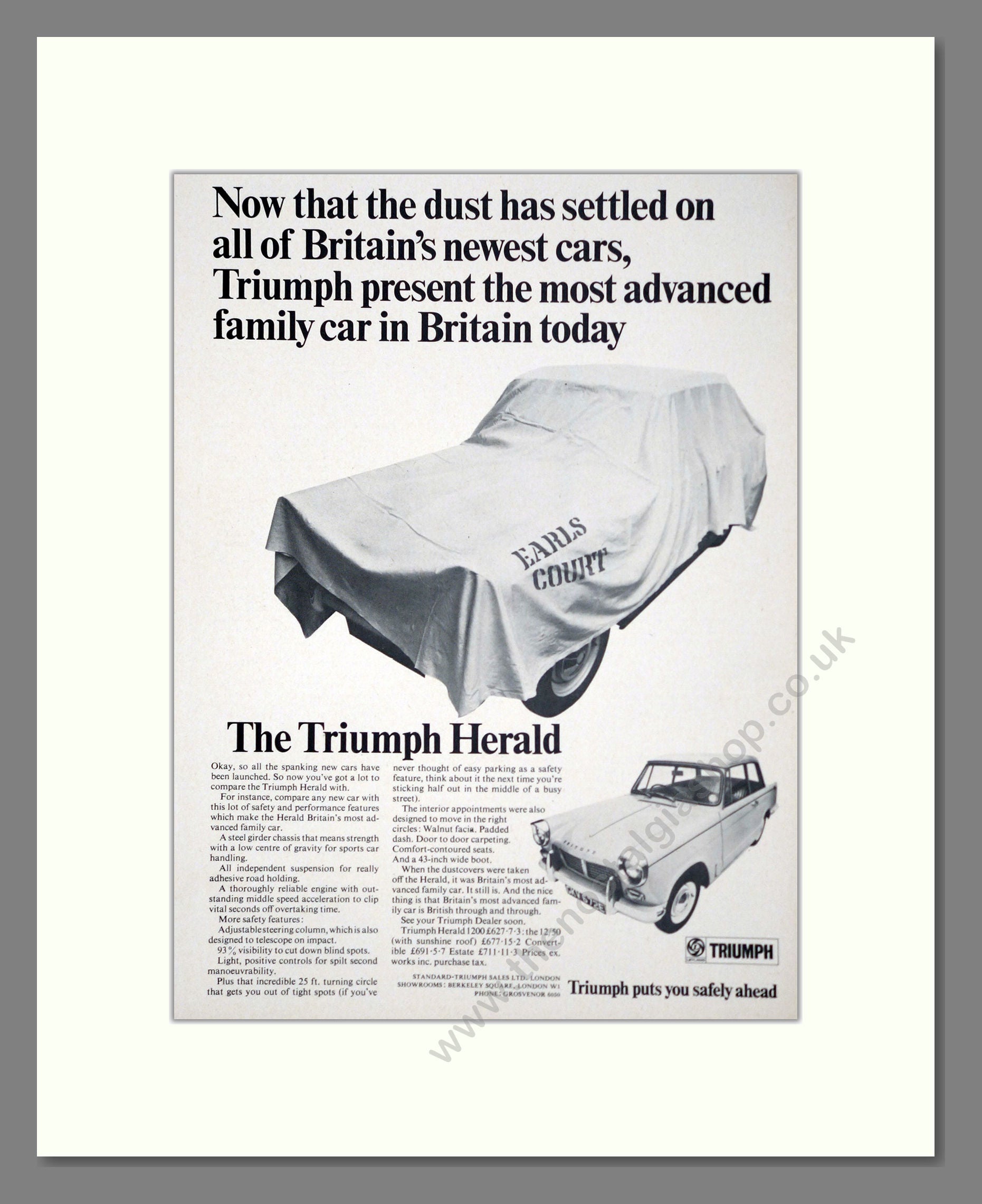 Triumph - Herald. Vintage Advert 1967 (ref AD61383) – The Nostalgia Shop