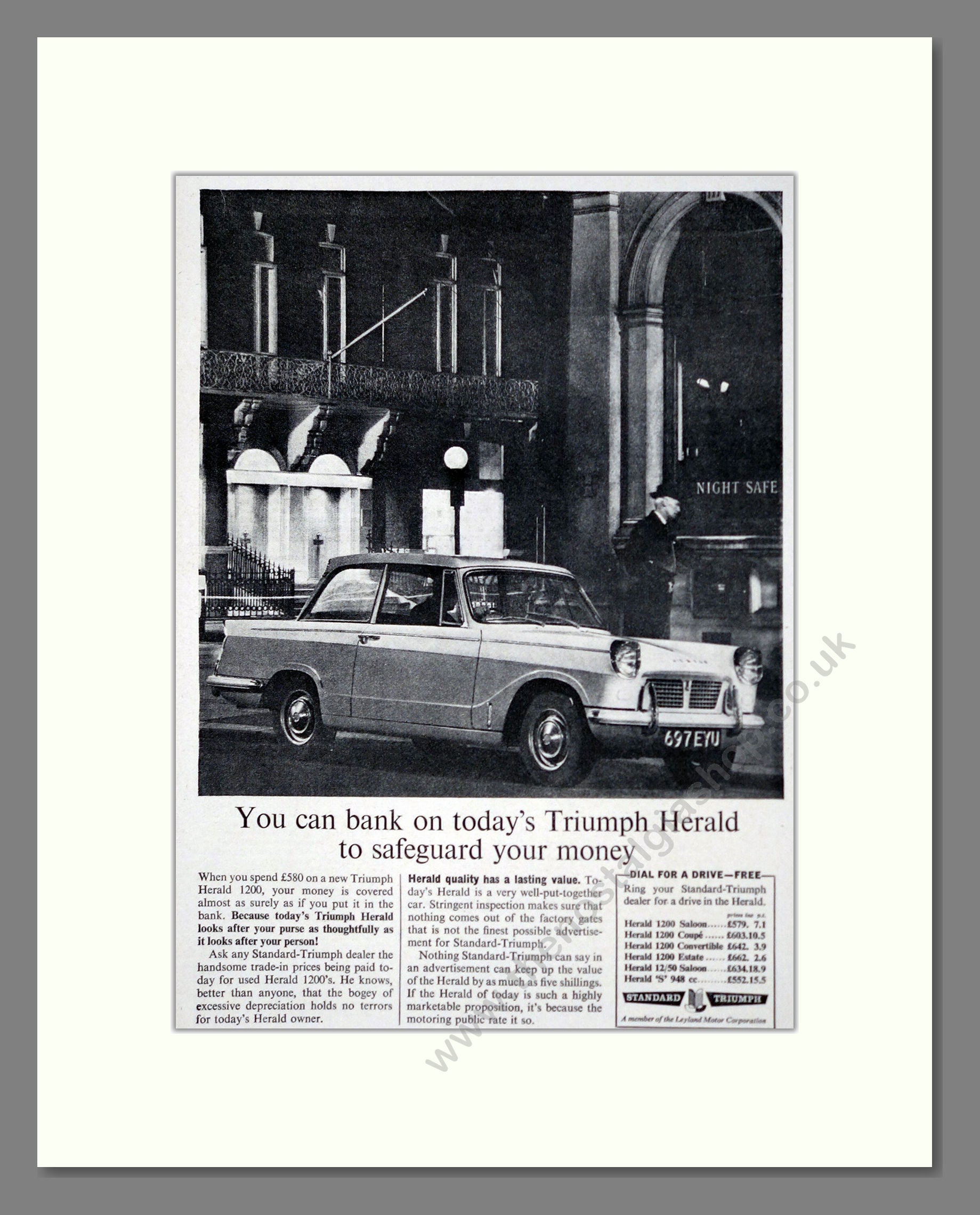 Triumph - Herald. Vintage Advert 1963 (ref AD61393) – The Nostalgia Shop