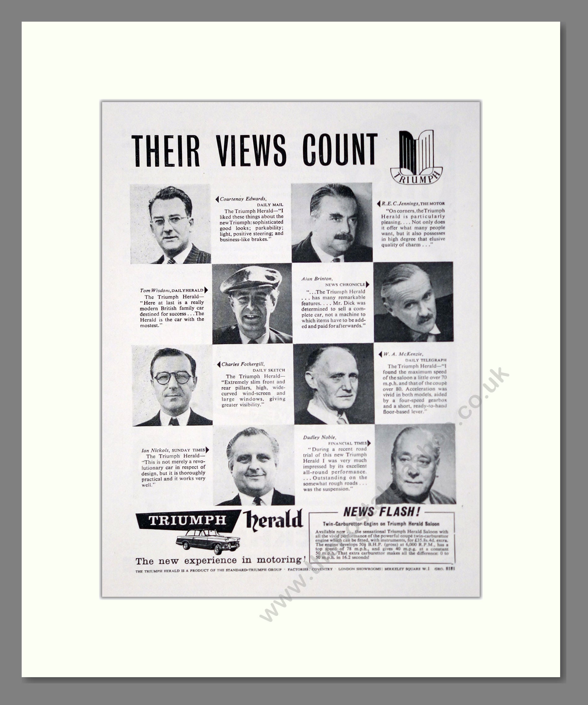 Triumph - Herald. Vintage Advert 1960 (ref AD61397) – The Nostalgia Shop