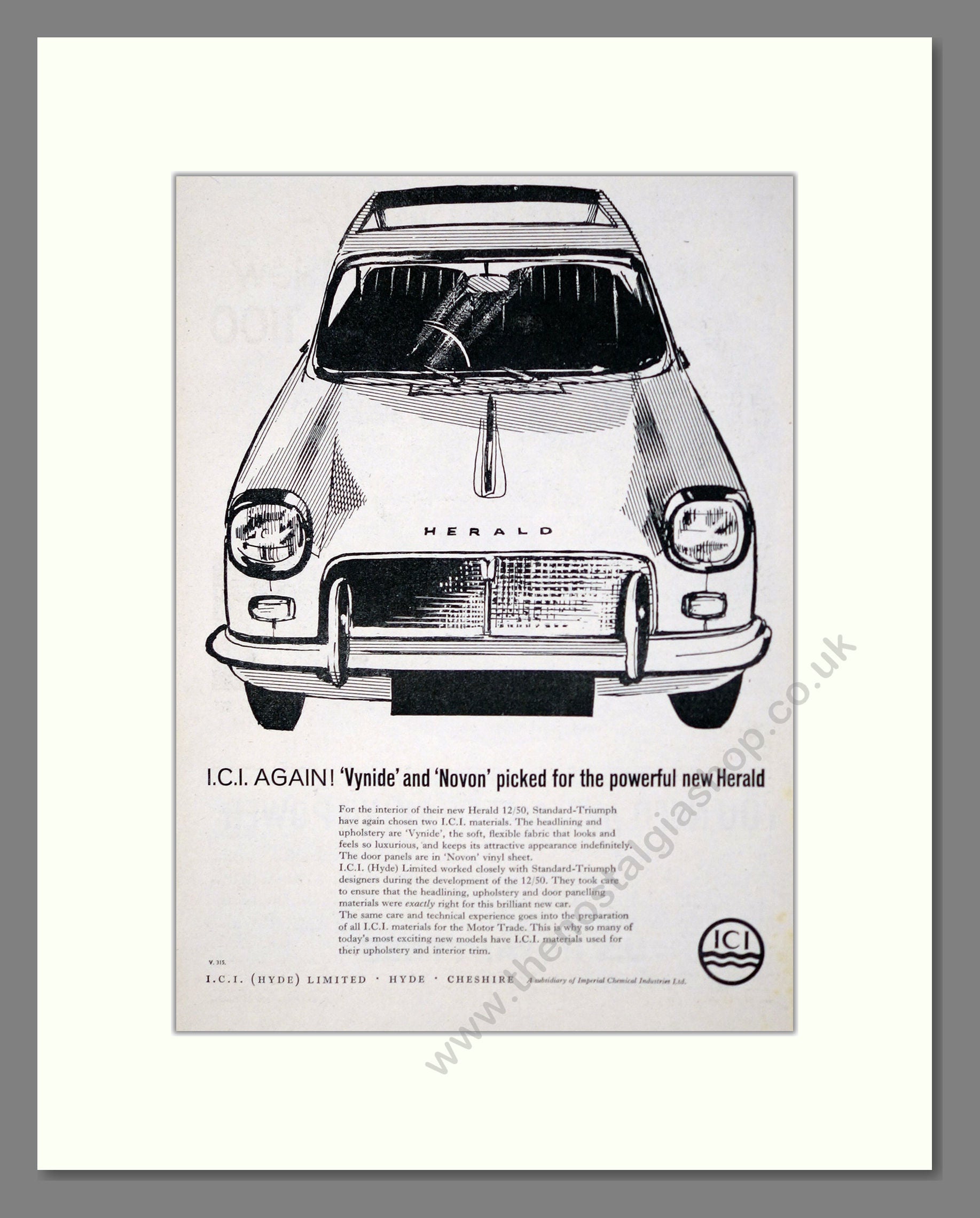 Triumph - Herald. Vintage Advert 1963 (ref AD61398) – The Nostalgia Shop