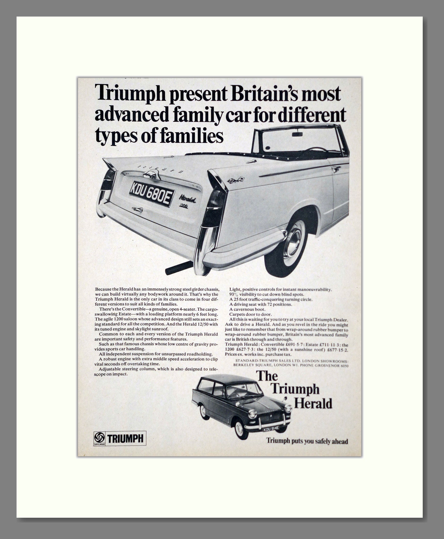 Triumph - Herald. Vintage Advert 1967 (ref AD61401) – The Nostalgia Shop