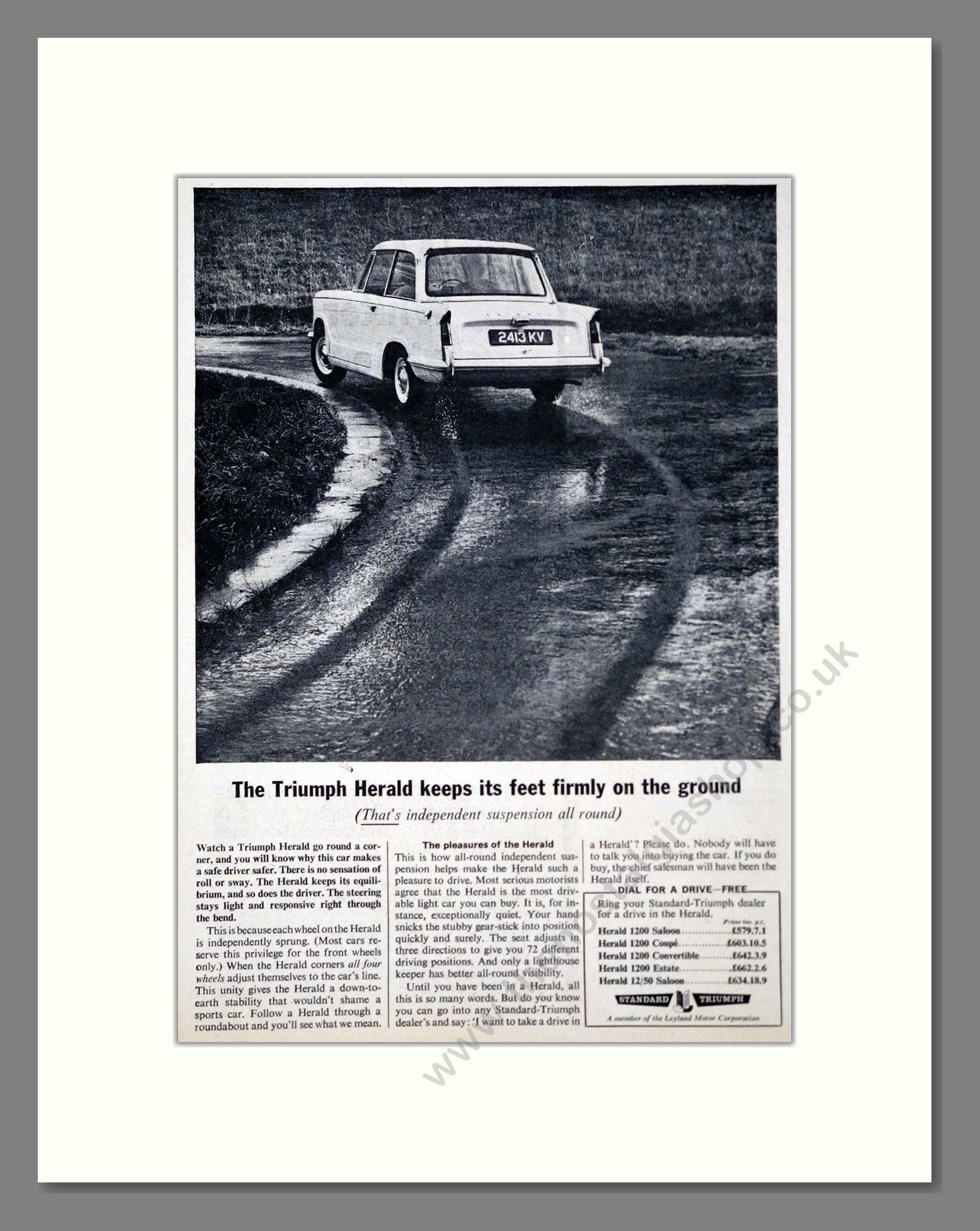 Triumph - Herald. Vintage Advert 1964 (ref AD61413) – The Nostalgia Shop
