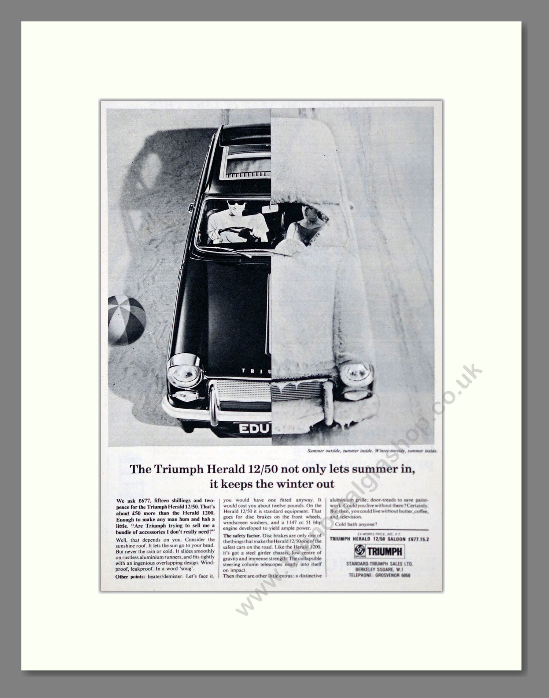 Triumph - Herald. Vintage Advert 1966 (ref AD61420) – The Nostalgia Shop