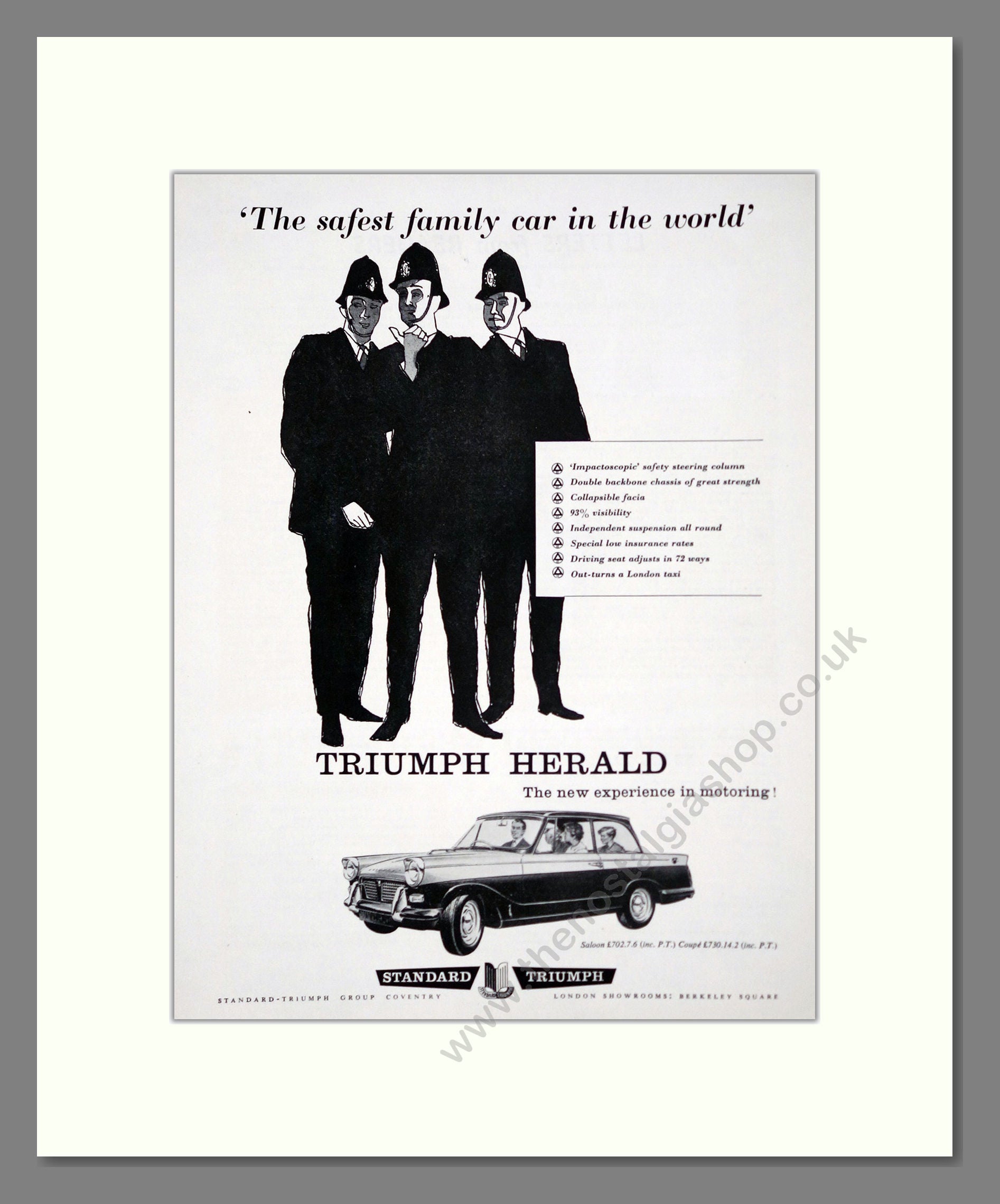 Triumph - Herald. Vintage Advert 1960 (ref AD61428) – The Nostalgia Shop
